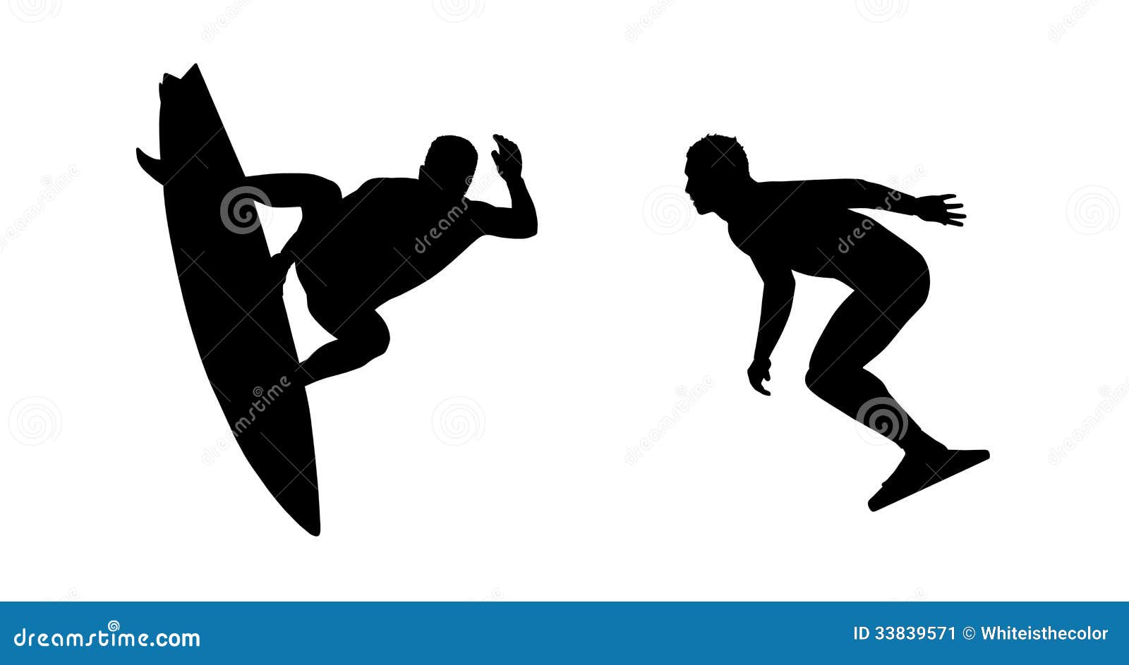 Surfers silhouettes set 5 stock illustration. Illustration of suit ...