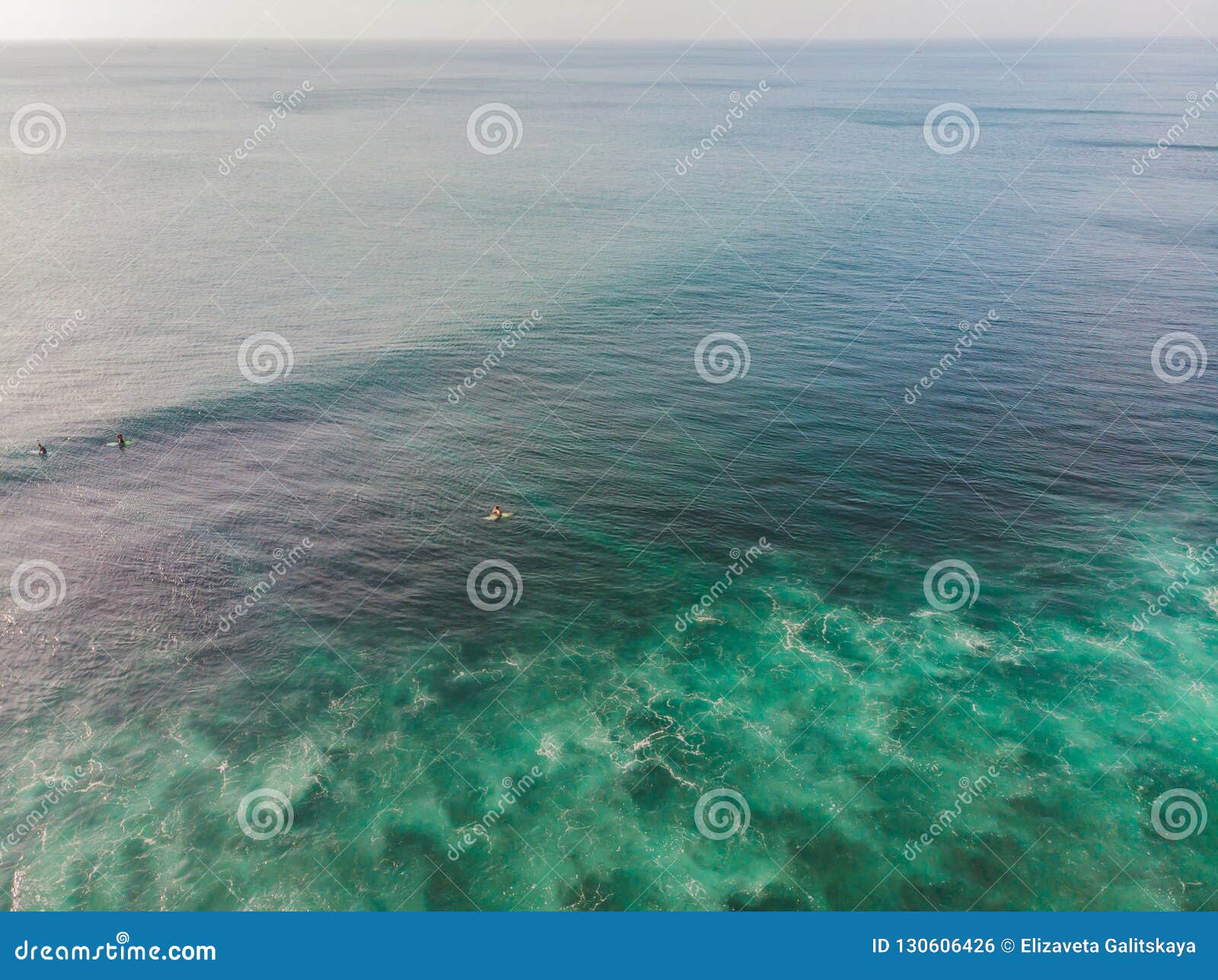 Surfers on the Waves in the Ocean, Top View Stock Photo - Image of ...