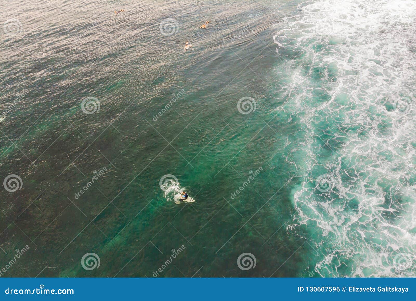 Surfers on the Waves in the Ocean, Top View Stock Photo - Image of surf ...
