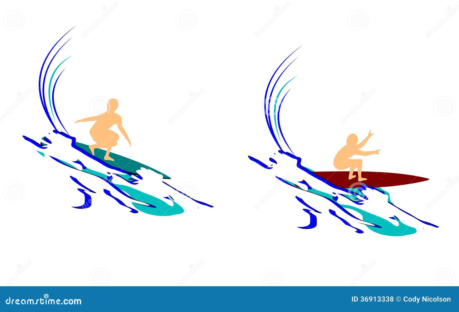 Surfing abstract stock vector. Illustration of nostalgia - 36913338