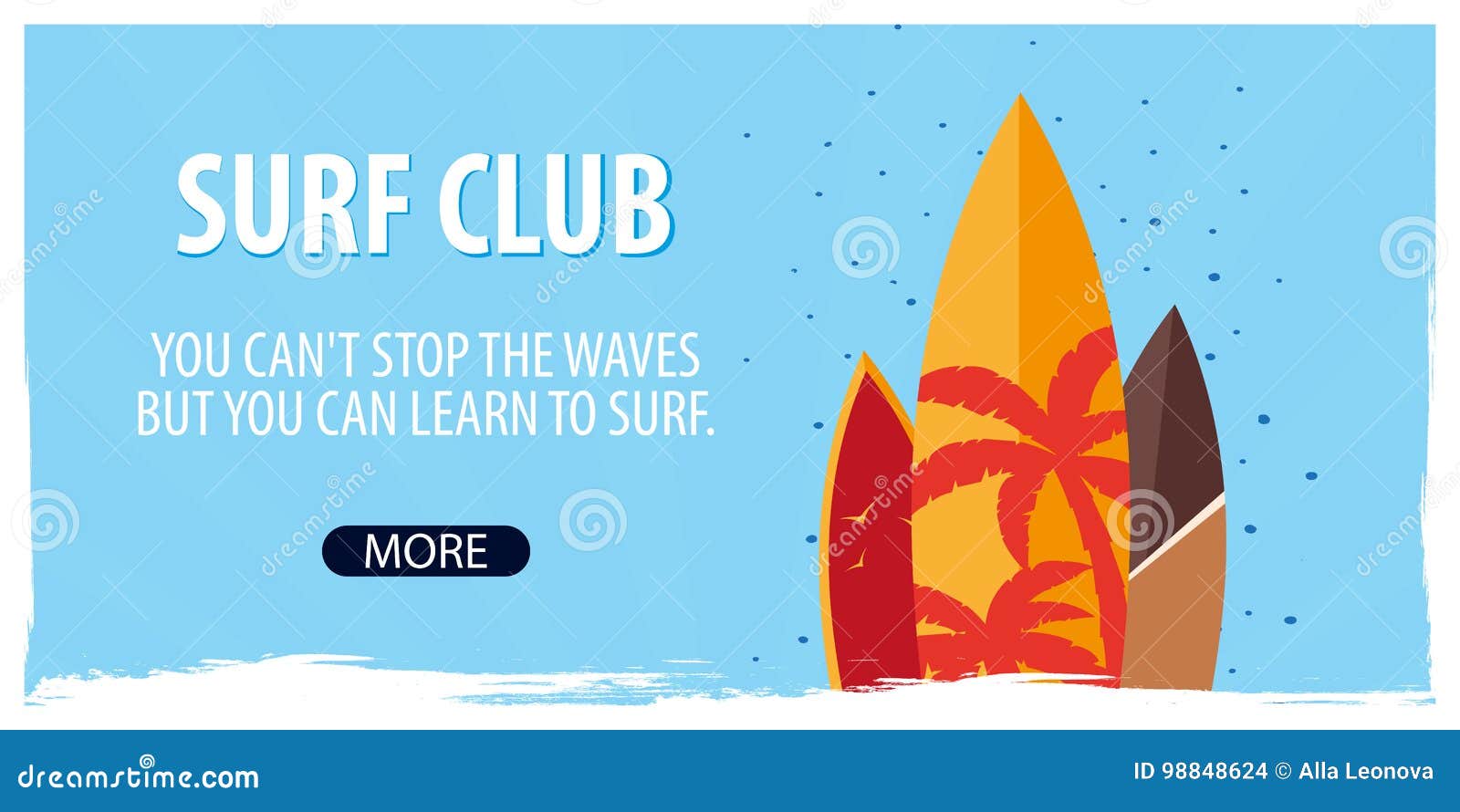 Surfing Banner for Surfing Club with Surfboards. Vector Illustration ...