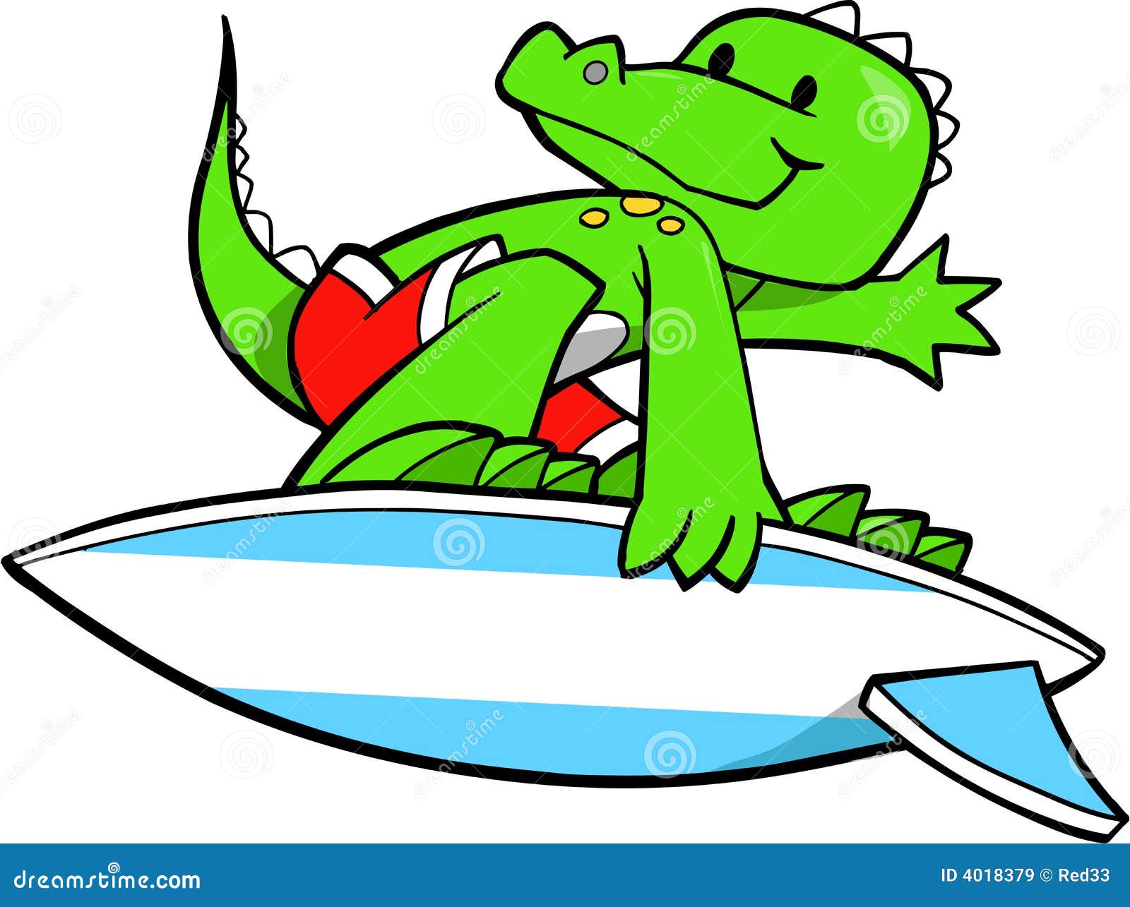 Surfing Crocodile stock vector. Illustration of underwater - 4018379