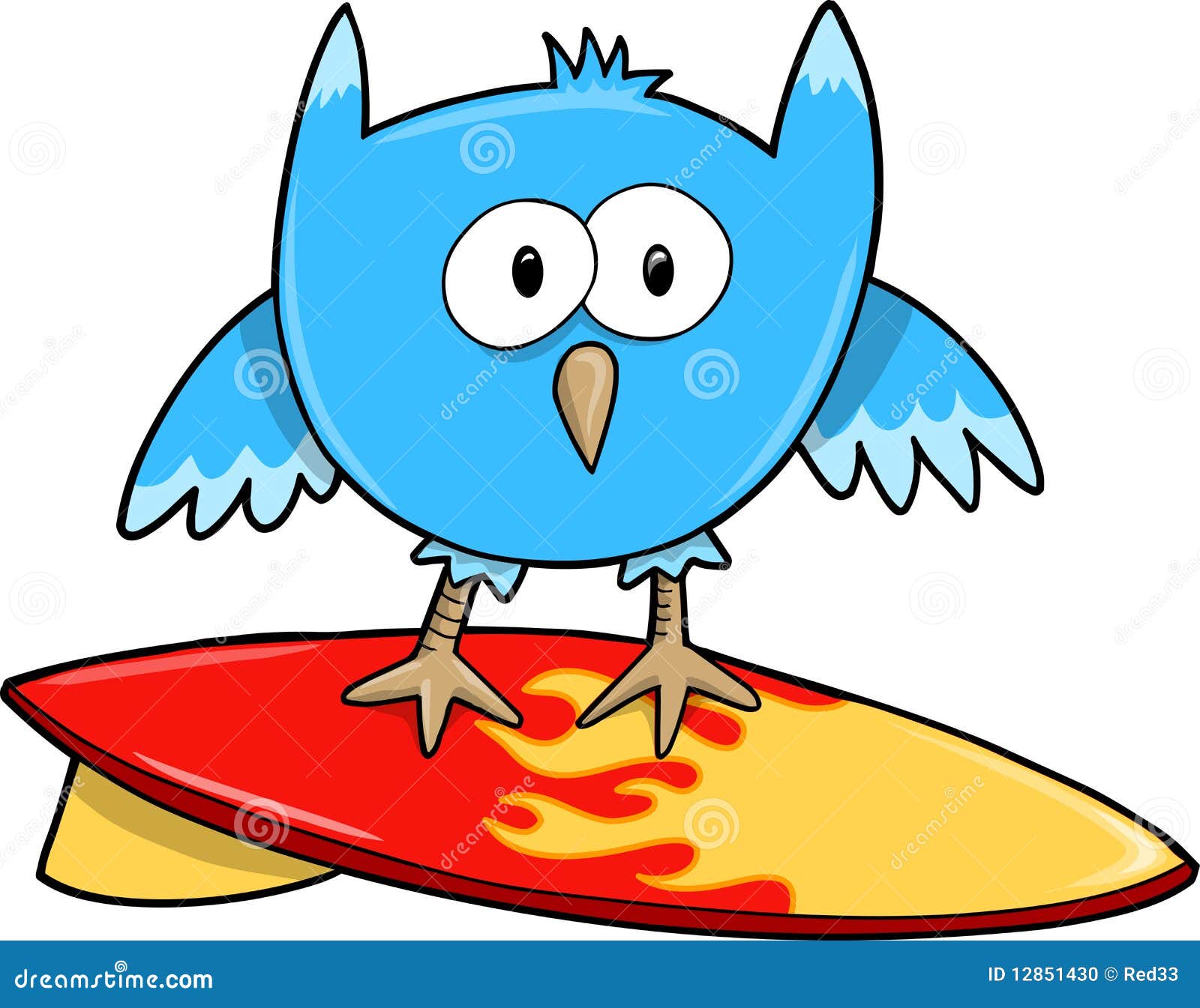 Surfing Cute Owl Bird Vector Stock Vector - Illustration of nature ...