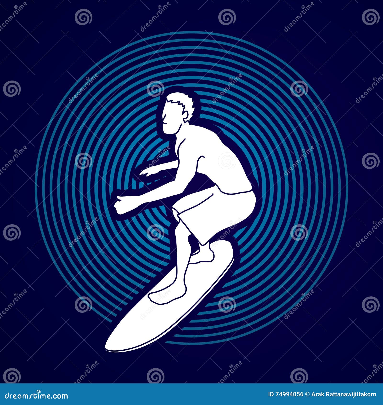 Surfing stock vector. Illustration of logo, silhouette - 74994056