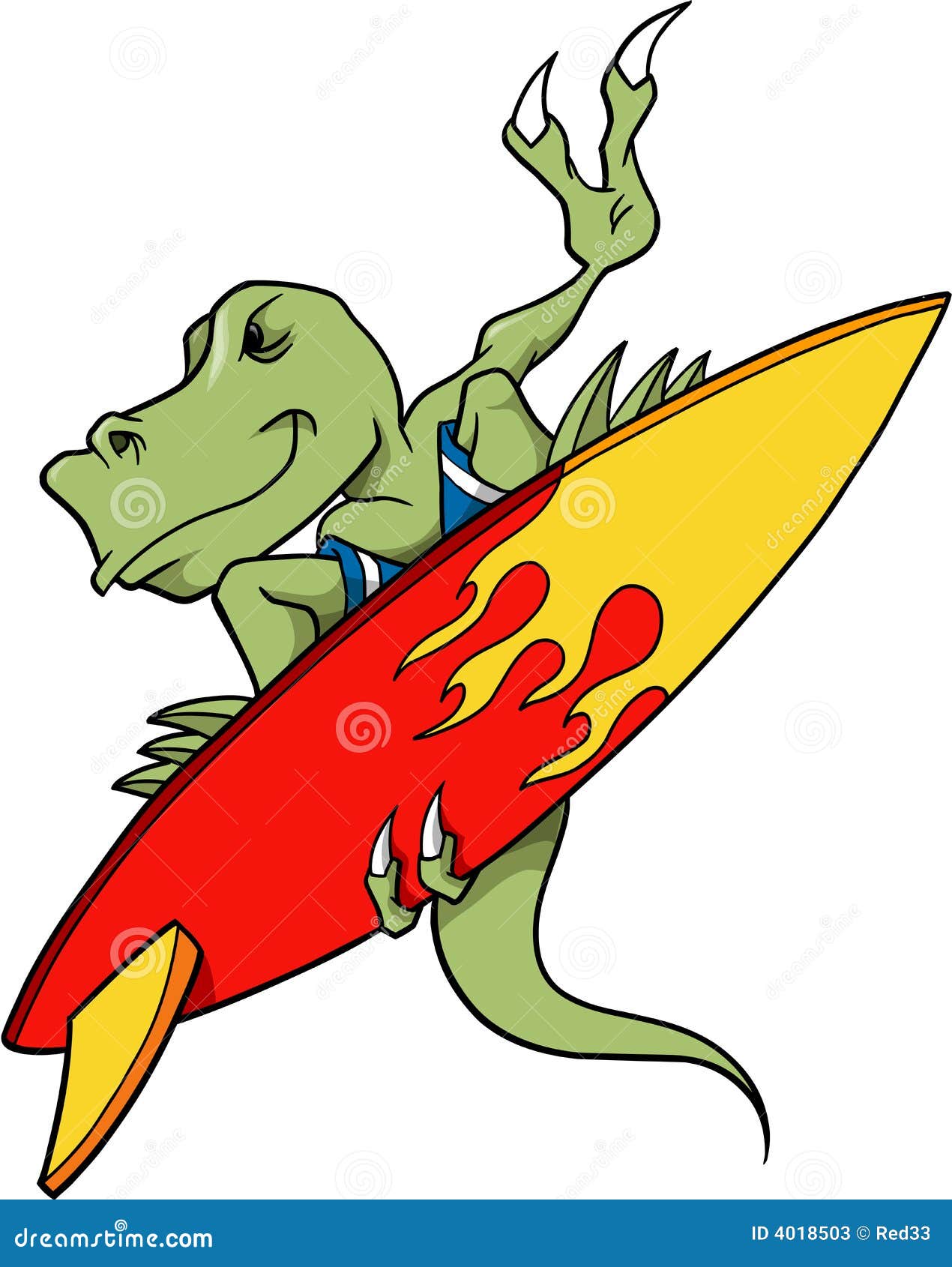 Surfing Dinosaur stock vector. Illustration of safari - 4018503