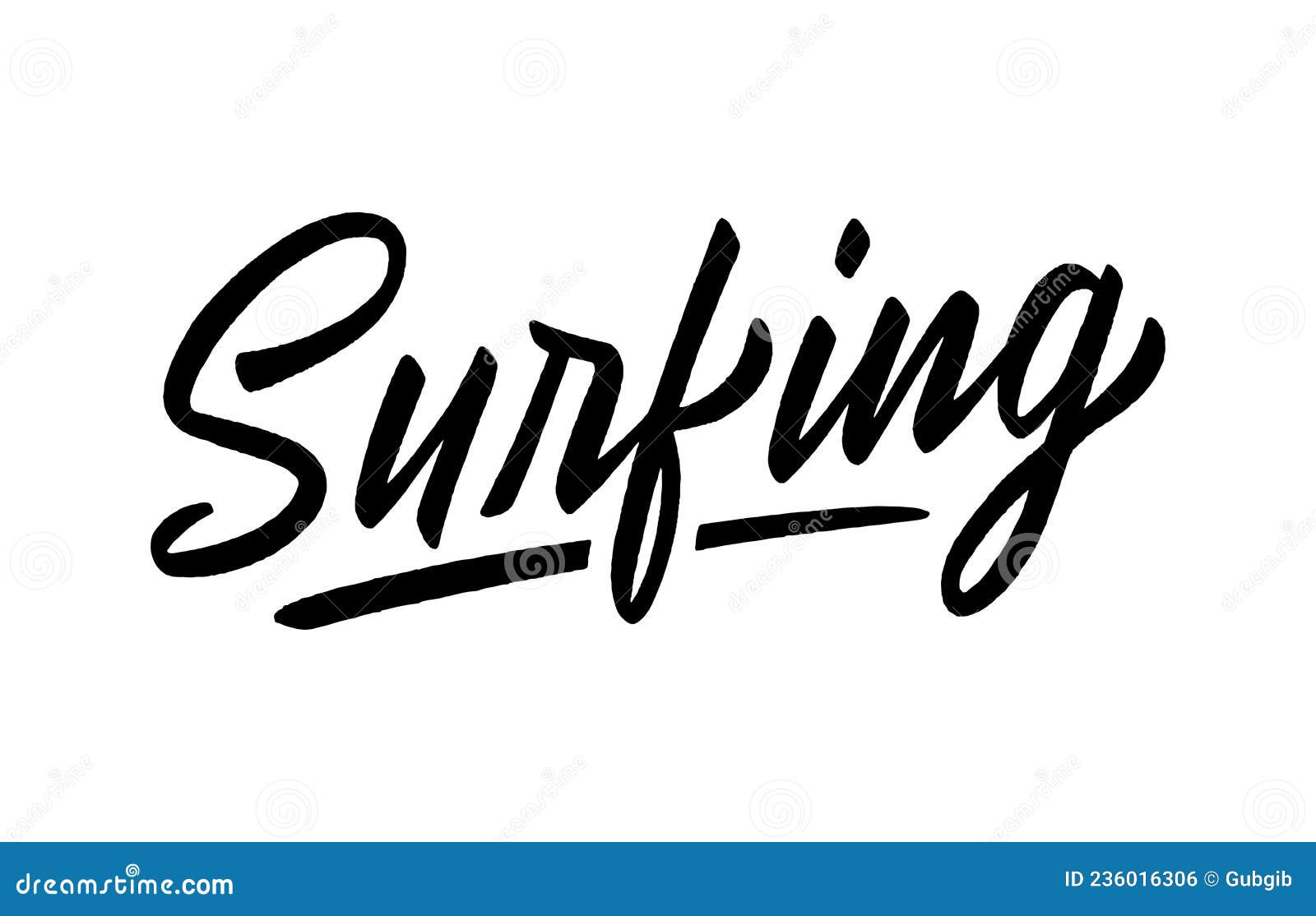 Surfing Hand Lettering Design For Posters Cartoon Vector ...