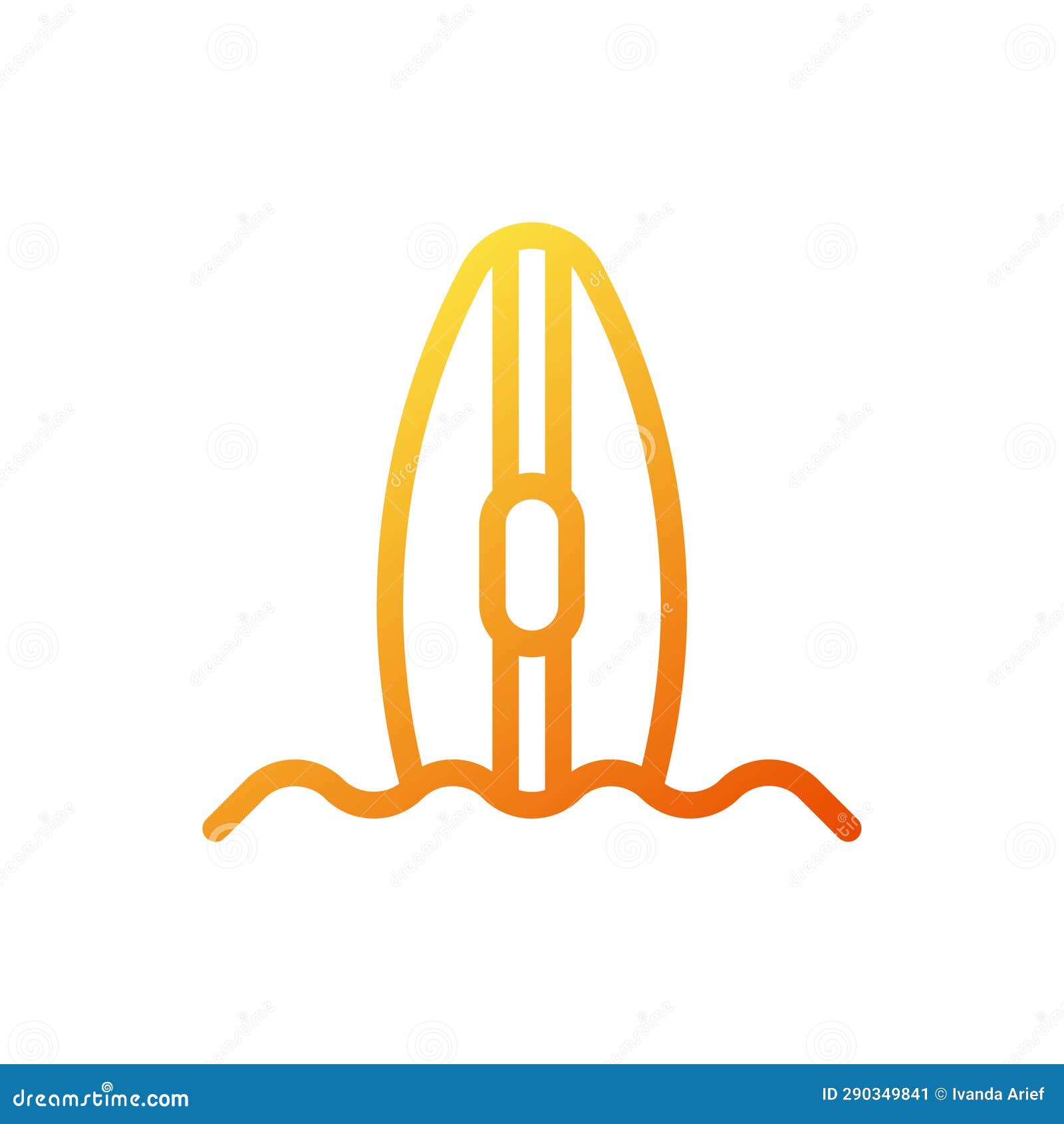 Surfing Icon Gradient Yellow Orange Summer Beach Symbol Illustration ...