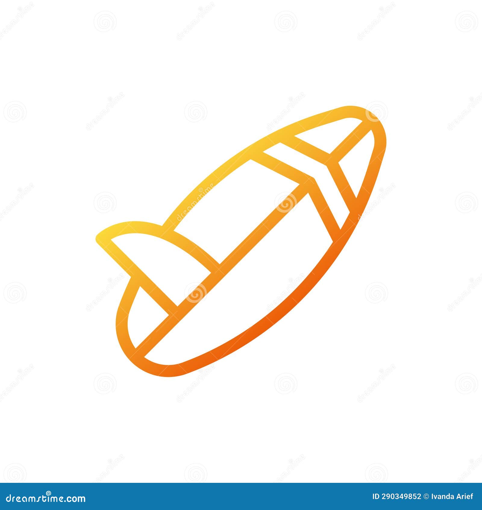 Surfing Icon Gradient Yellow Orange Summer Beach Symbol Illustration ...