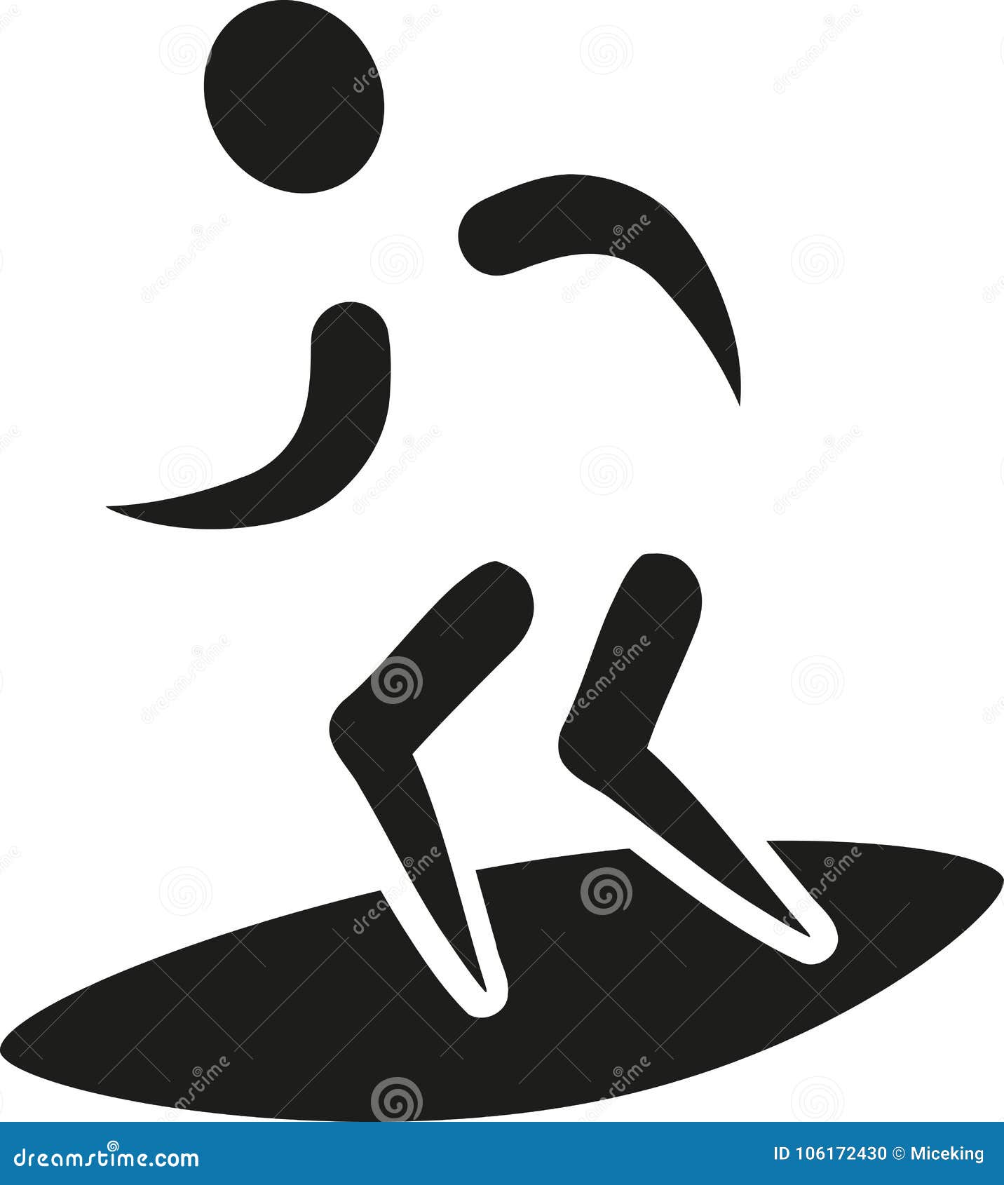 Surfing icon stock vector. Illustration of board, graphic - 106172430