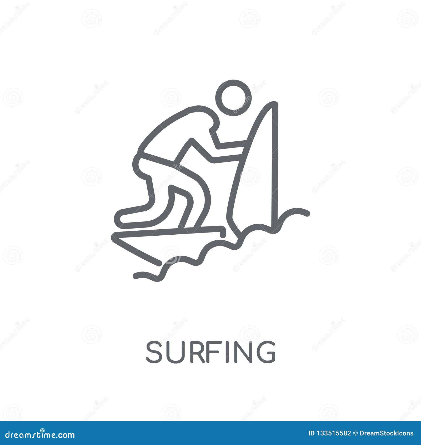 Surfing Linear Icon. Modern Outline Surfing Logo Concept on Whit Stock ...