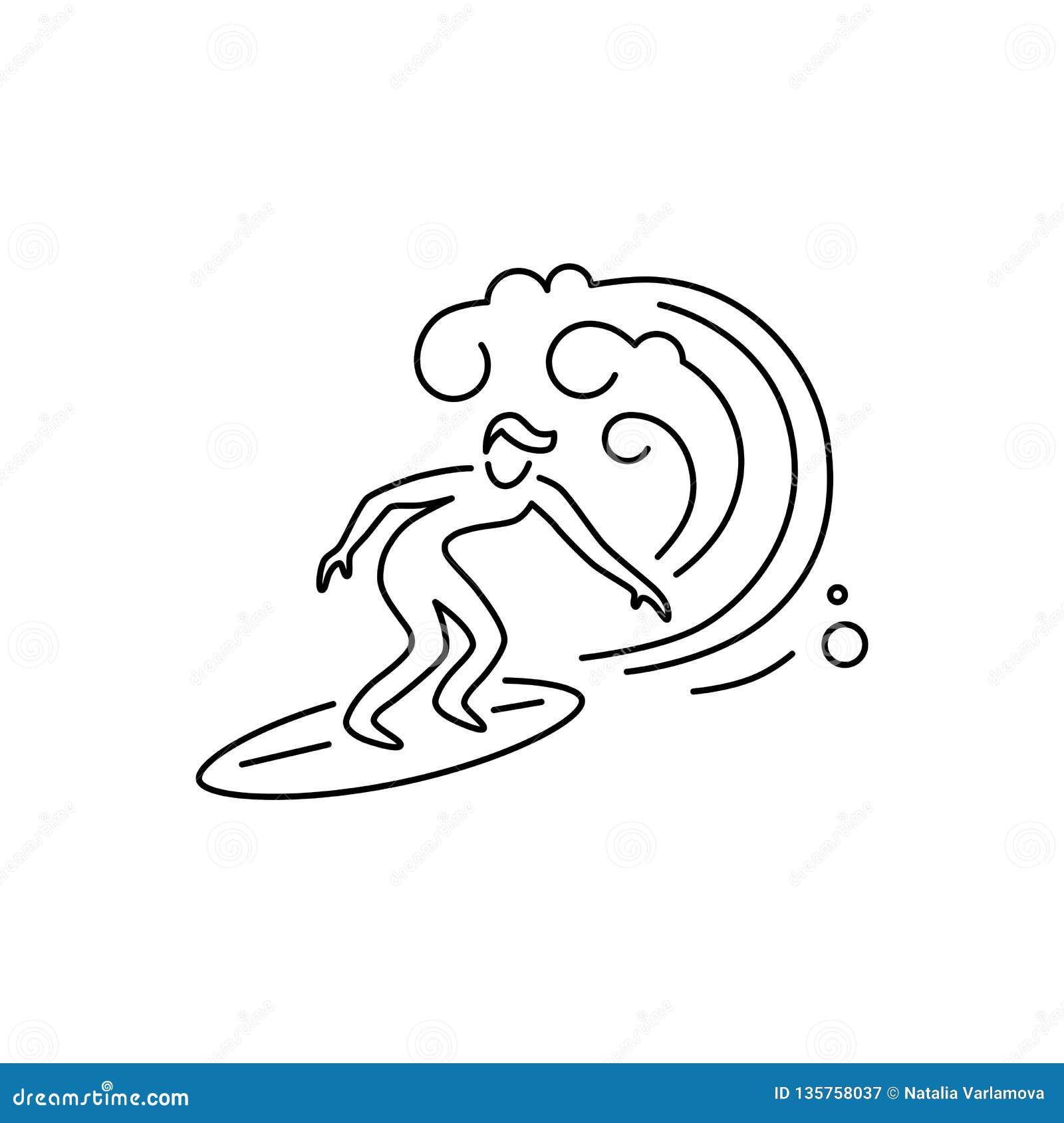Surfing Logo Design. Surfer and Big Wave Stock Illustration ...