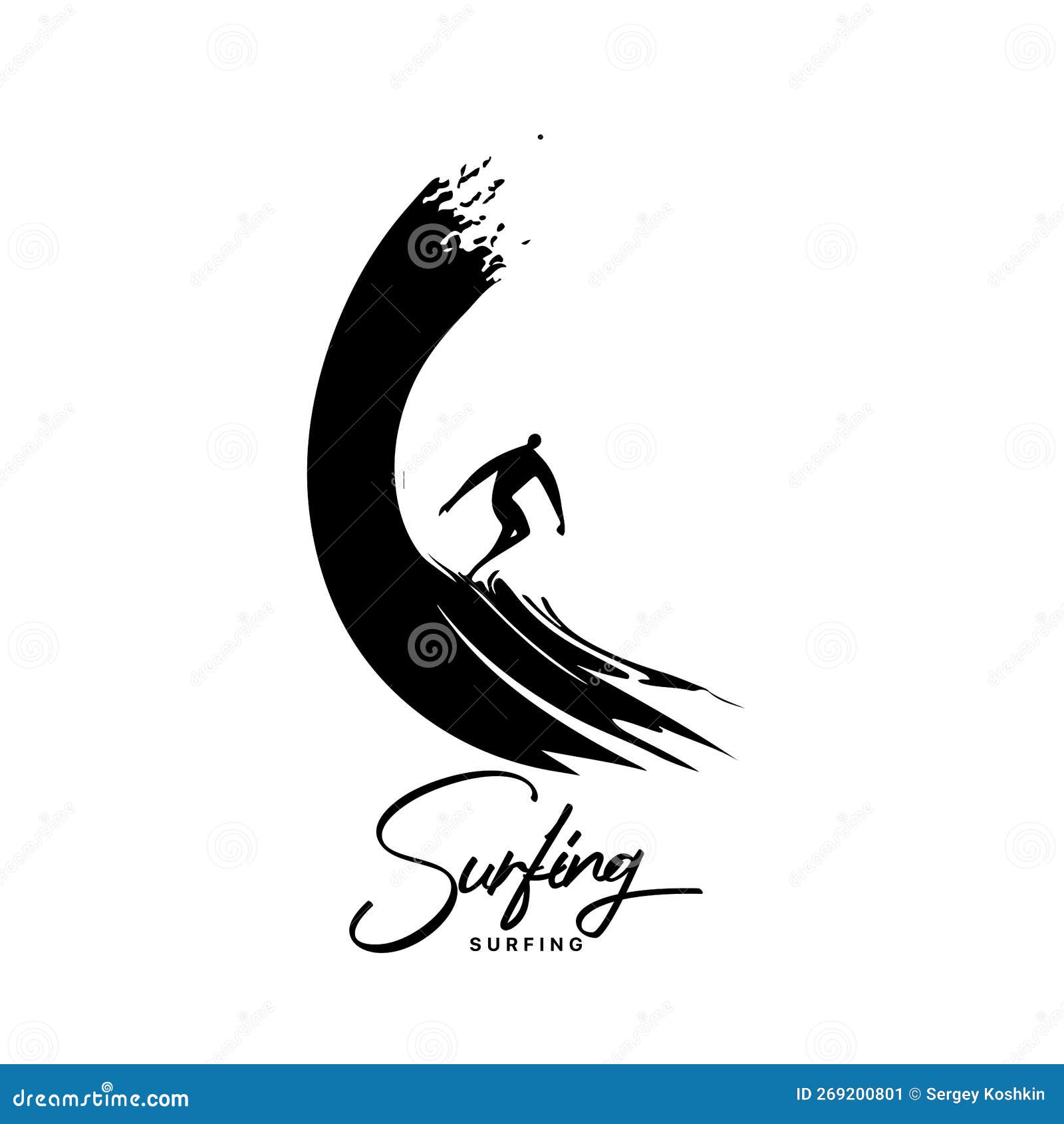 Surfing Logo Design. Surfer and Wave. Vector Illustration Stock Vector ...