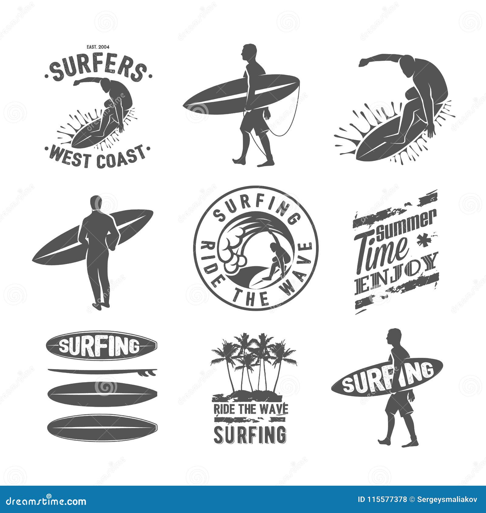 Surfing Logo. Ride the Wave. Surf Rider Stock Vector - Illustration of ...