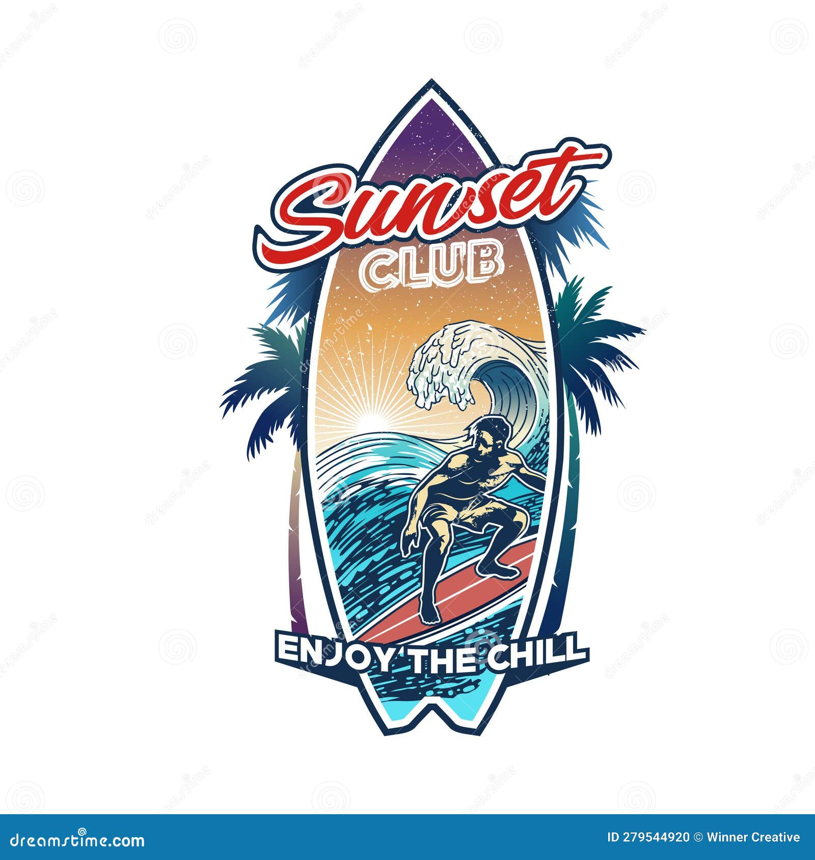 Surfing Logo Design. Summer Surfing Illustration Design Vector Stock ...