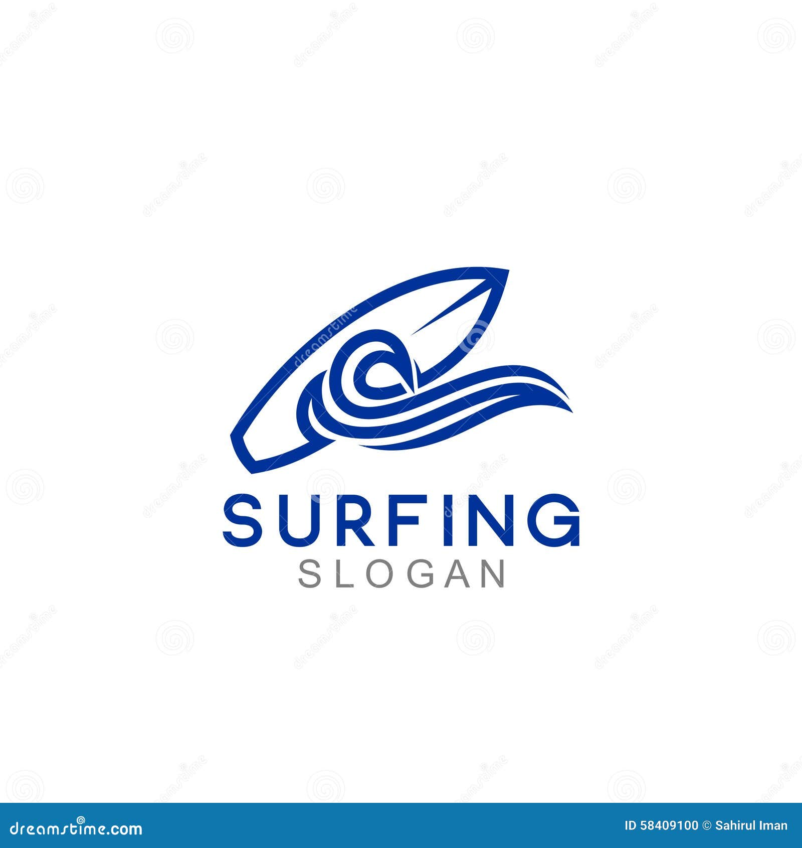 Surfing Logo Template stock vector. Illustration of surfing - 58409100