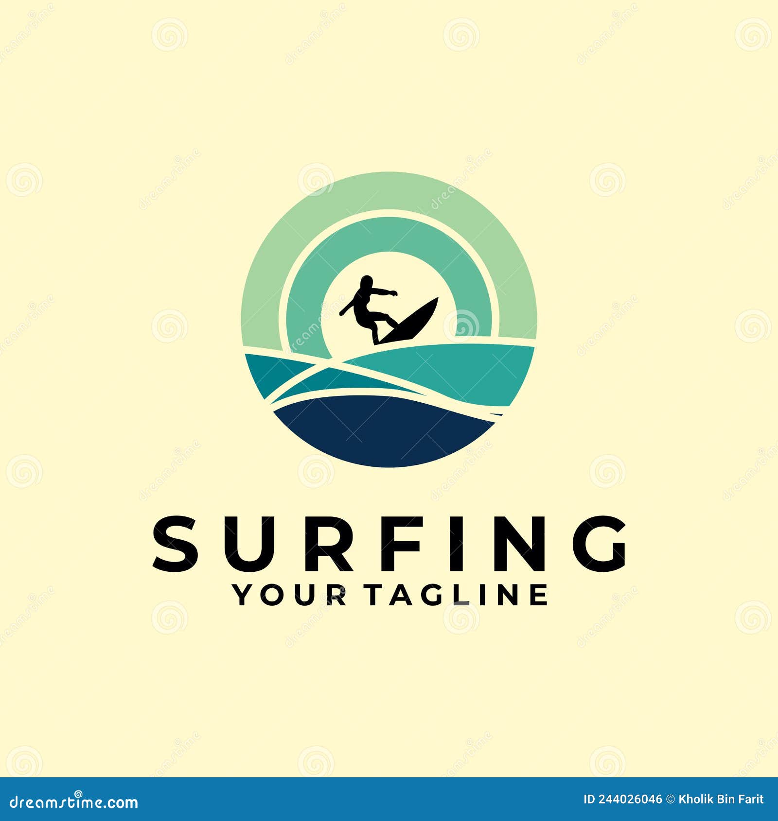 Surfing Logo Vector Design Template Stock Vector - Illustration of ...