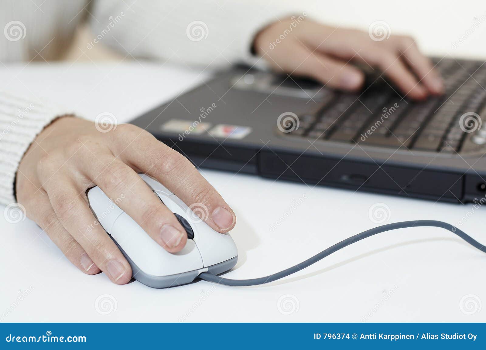 Surfing in net stock photo. Image of mouse, lady, type - 796374