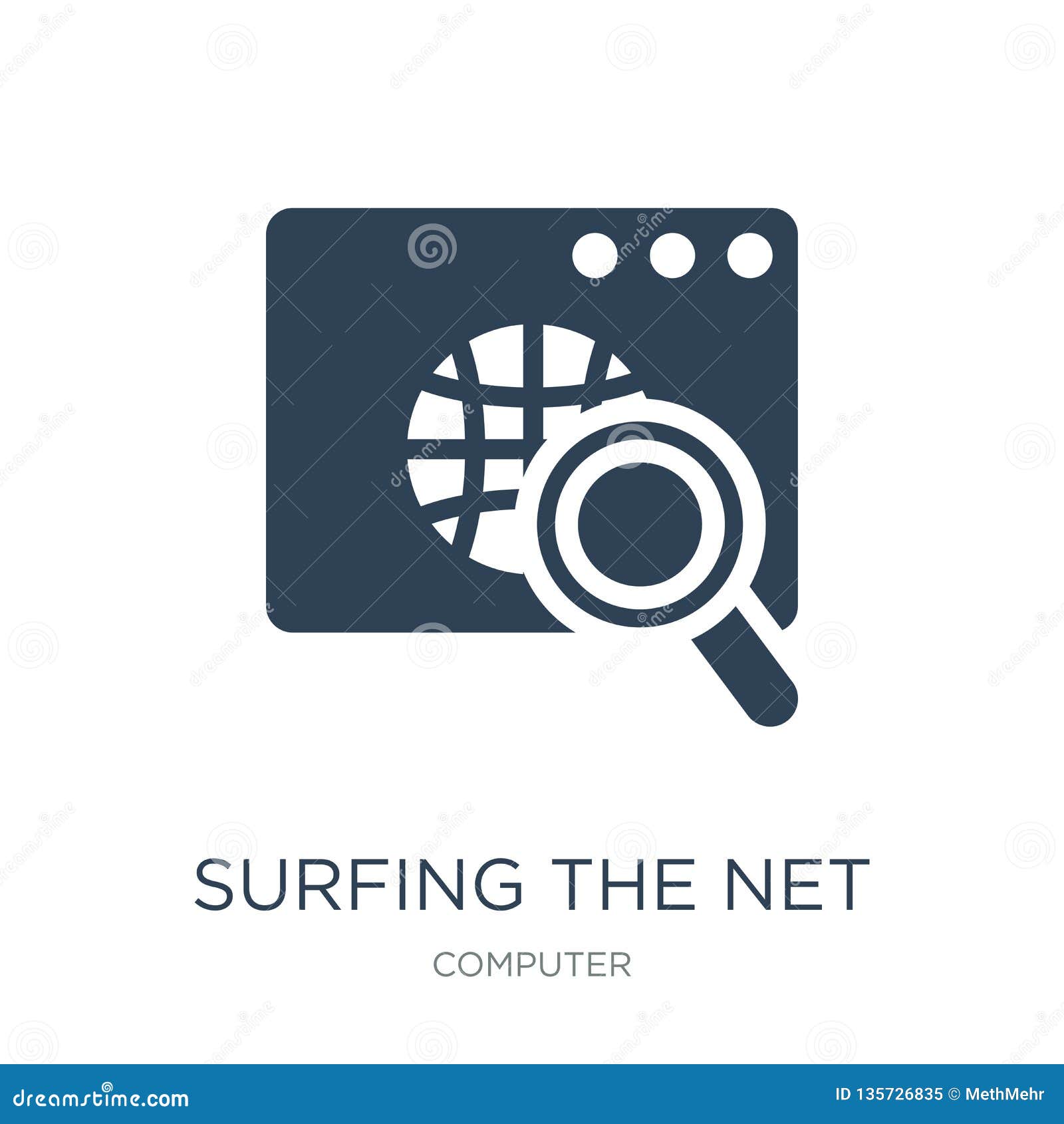 Surfing the Net Icon in Trendy Design Style. Surfing the Net Icon ...