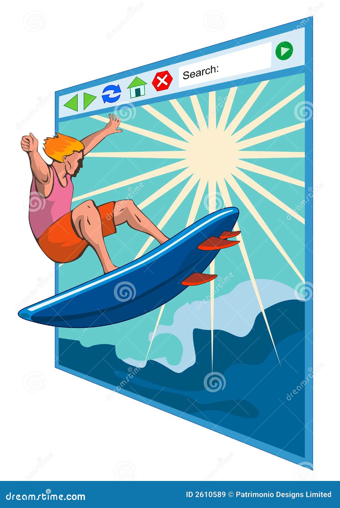 Surfing the net windows stock vector. Illustration of mail - 2610589