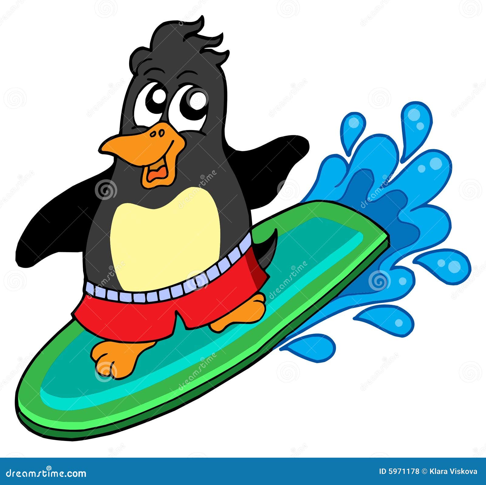 Surfing penguin stock vector. Illustration of aqua, sports - 5971178