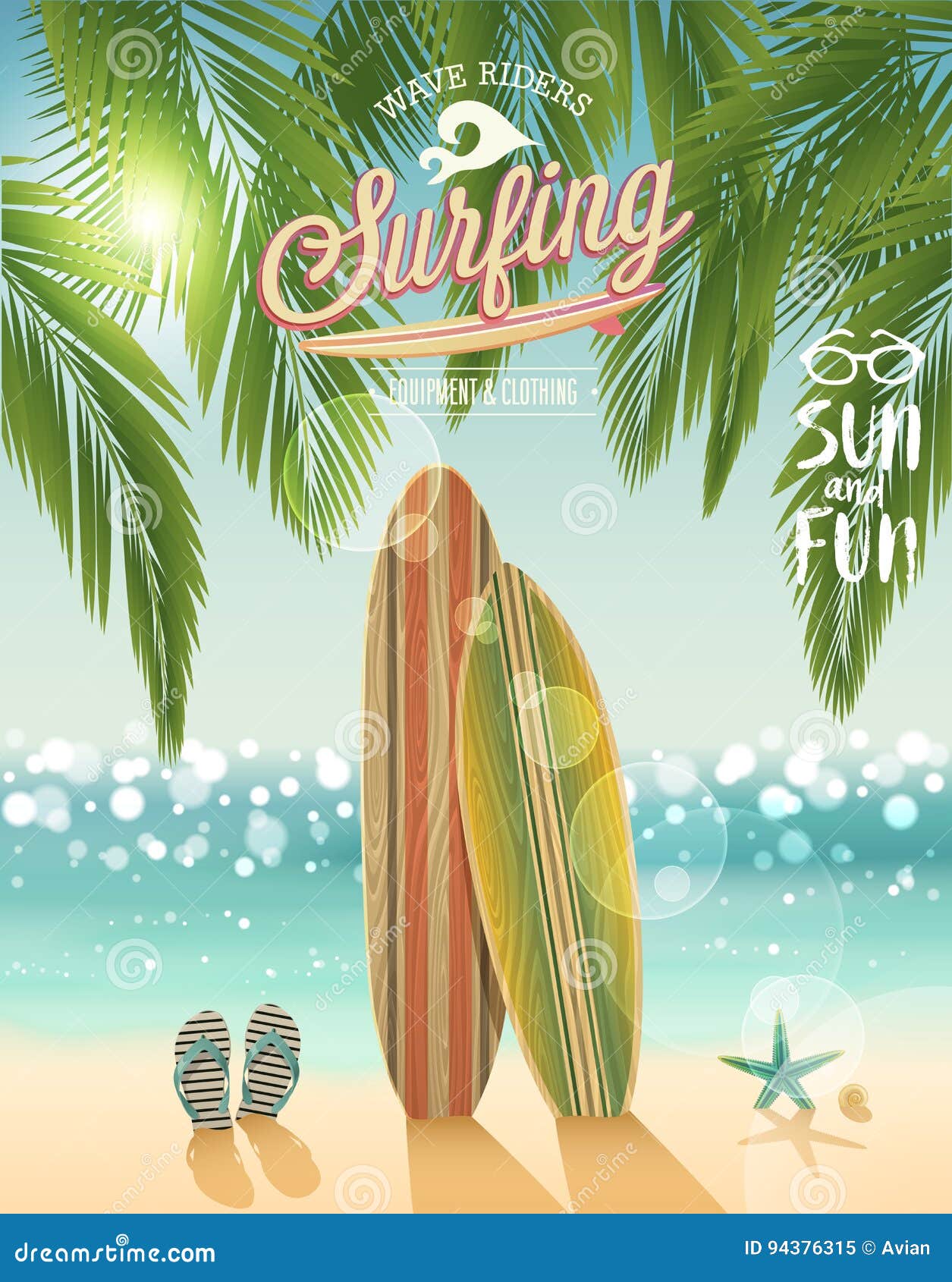 Surfing Poster Chalkboard Design Vector Illustration | CartoonDealer ...