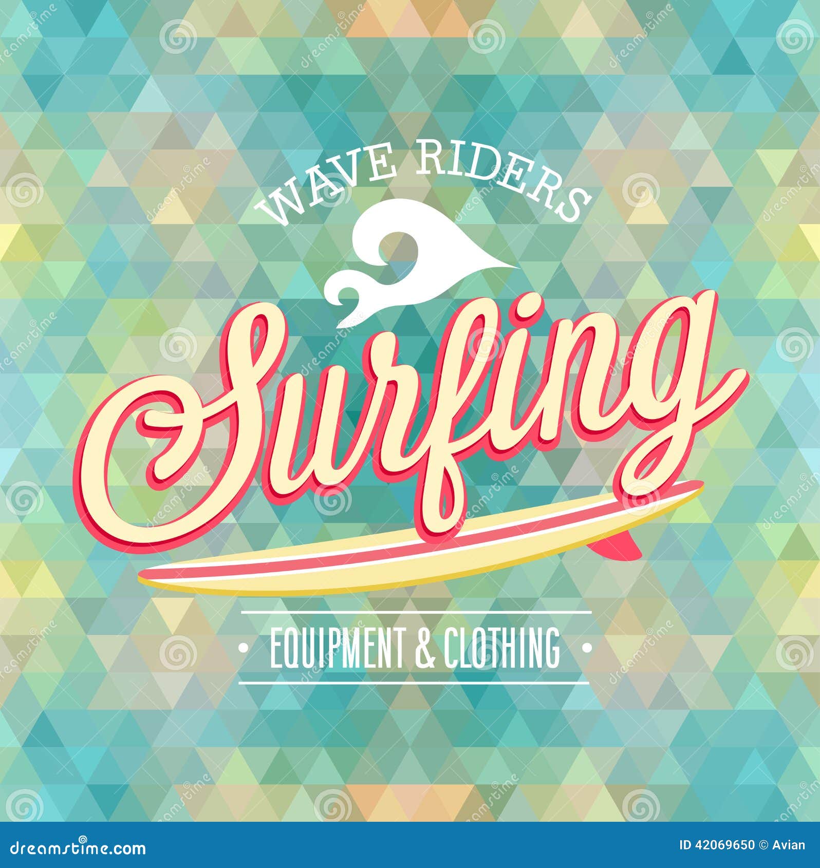Surfing poster. stock vector. Illustration of decoration - 42069650