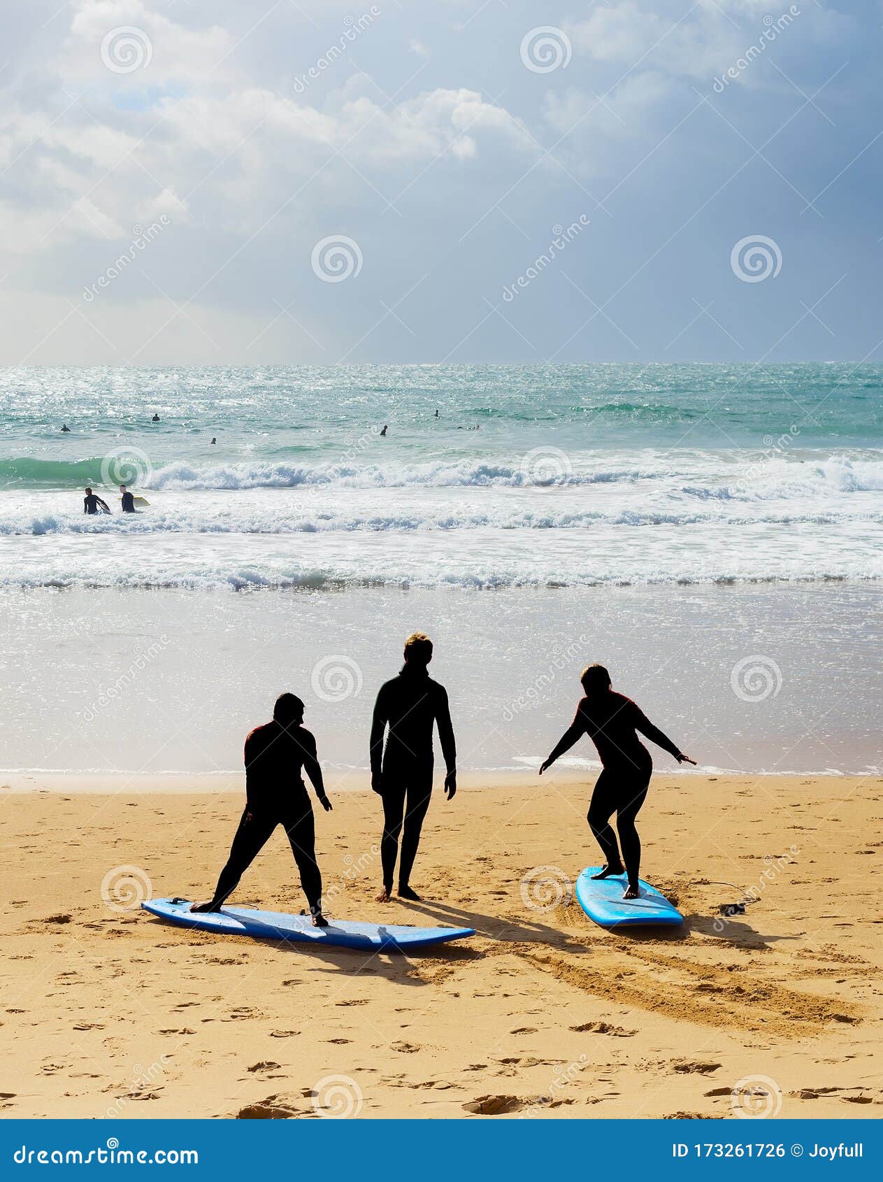 Surfing School Lessons Beach Portugal Editorial Photo - Image of ...
