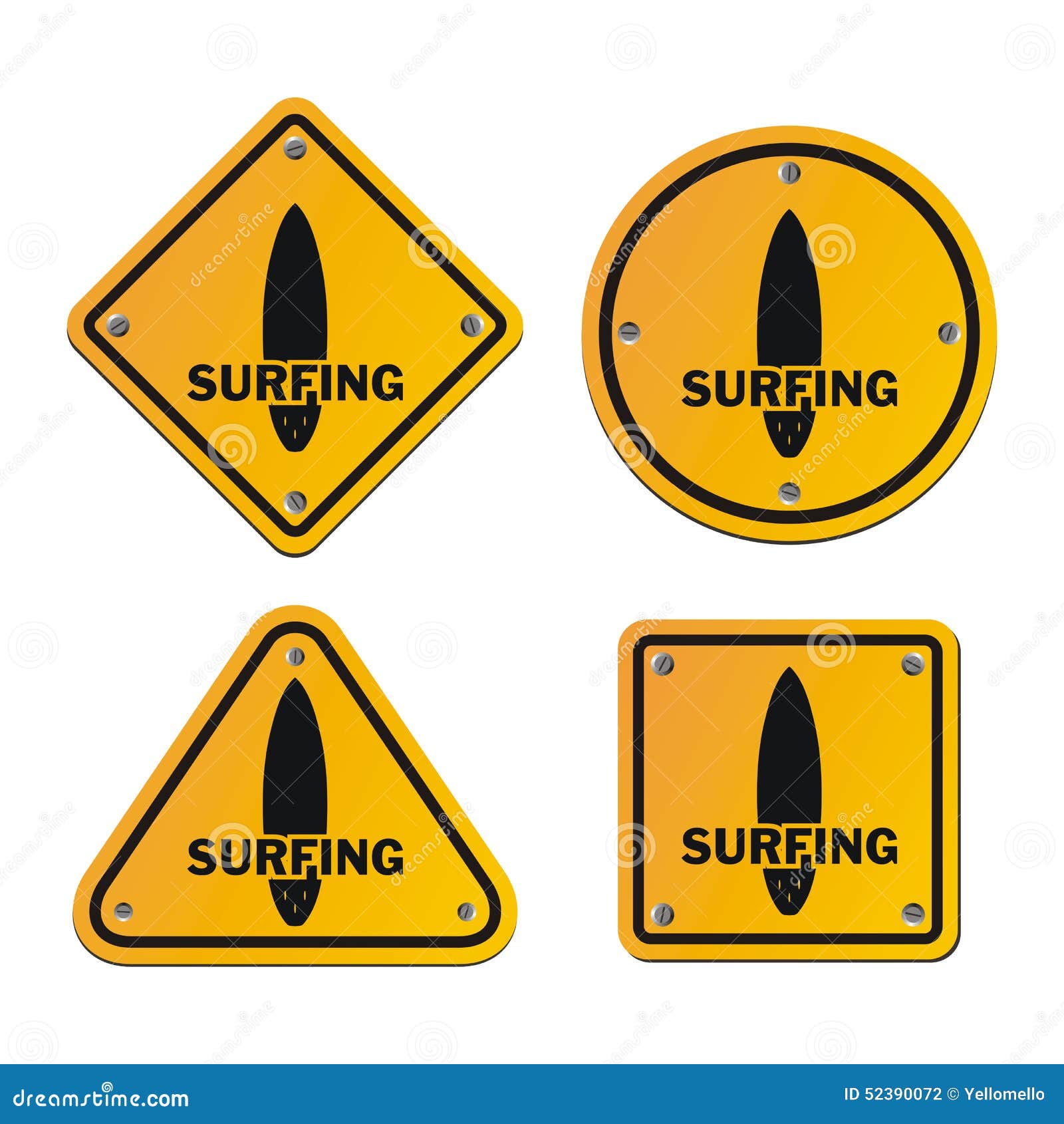 Surfing signs stock illustration. Illustration of background - 52390072
