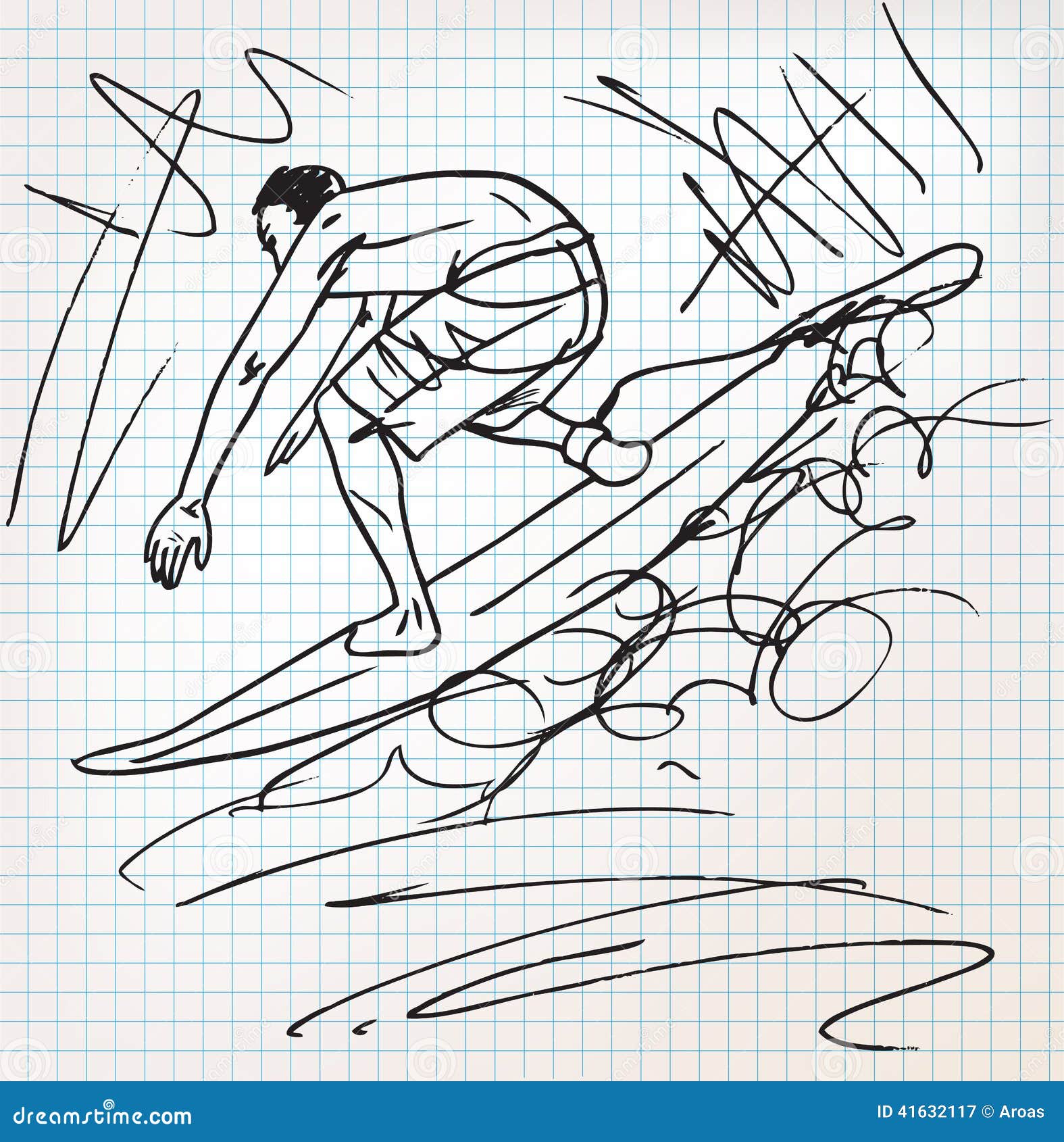 Surfing Sketch Illustration Stock Vector - Illustration of learning ...