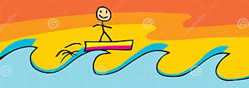 Surfing Stick Figure stock vector. Illustration of surfer - 22220058