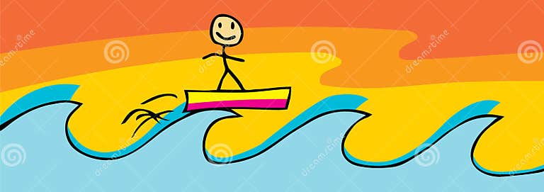 Surfing Stick Figure stock vector. Illustration of surfer - 22220058