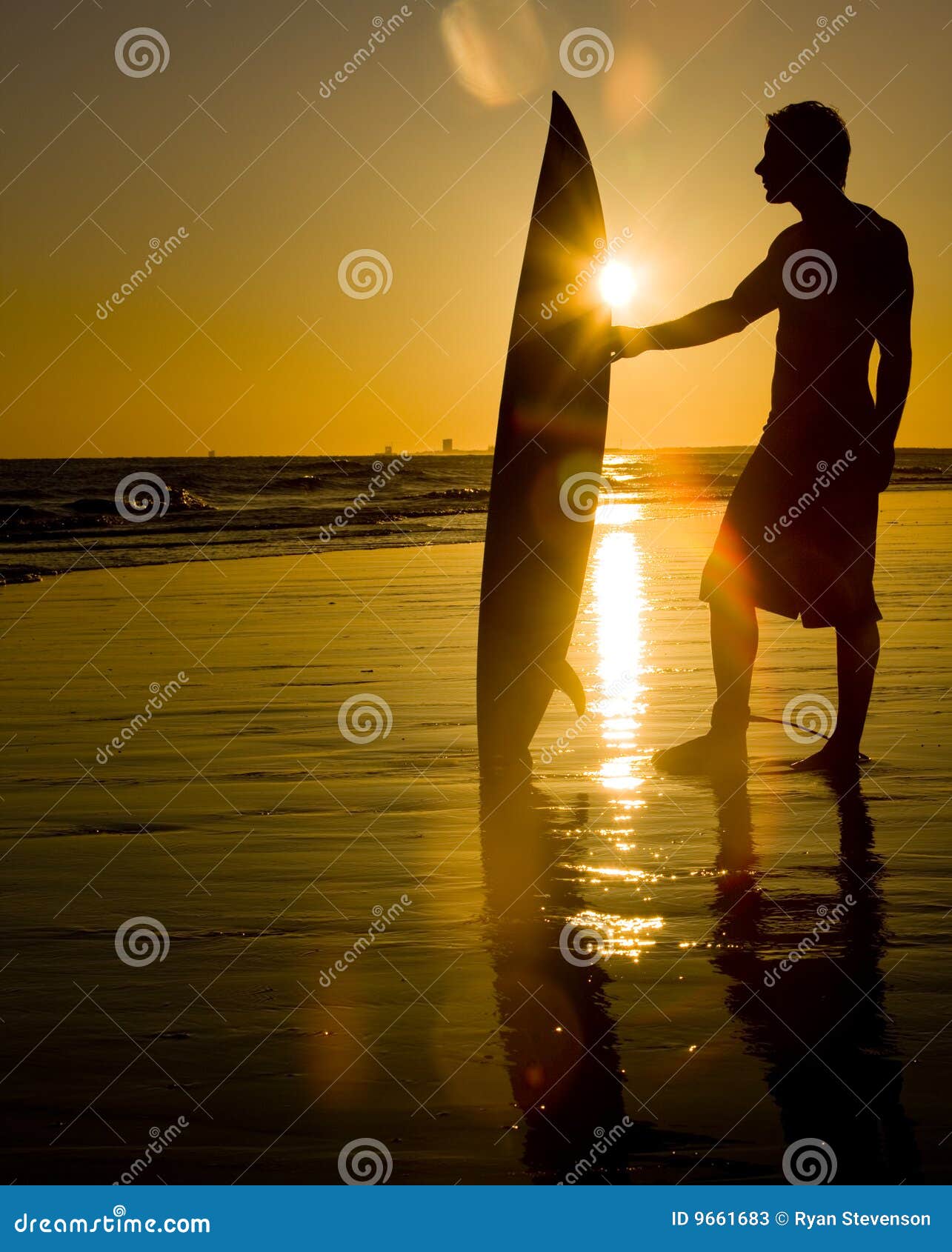Surfing at Sunset stock image. Image of lifestyle, muscles - 9661683