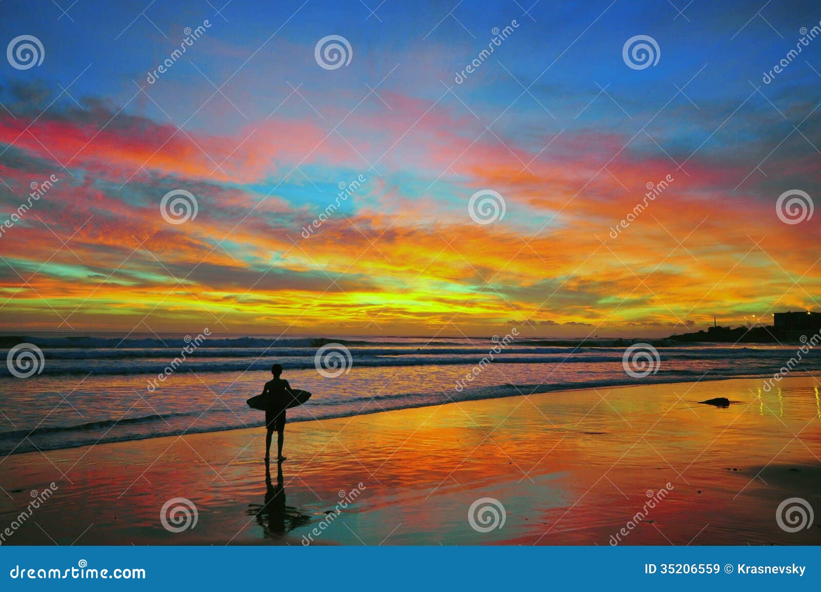 Surfing on sunset stock image. Image of beauty, surfing - 35206559