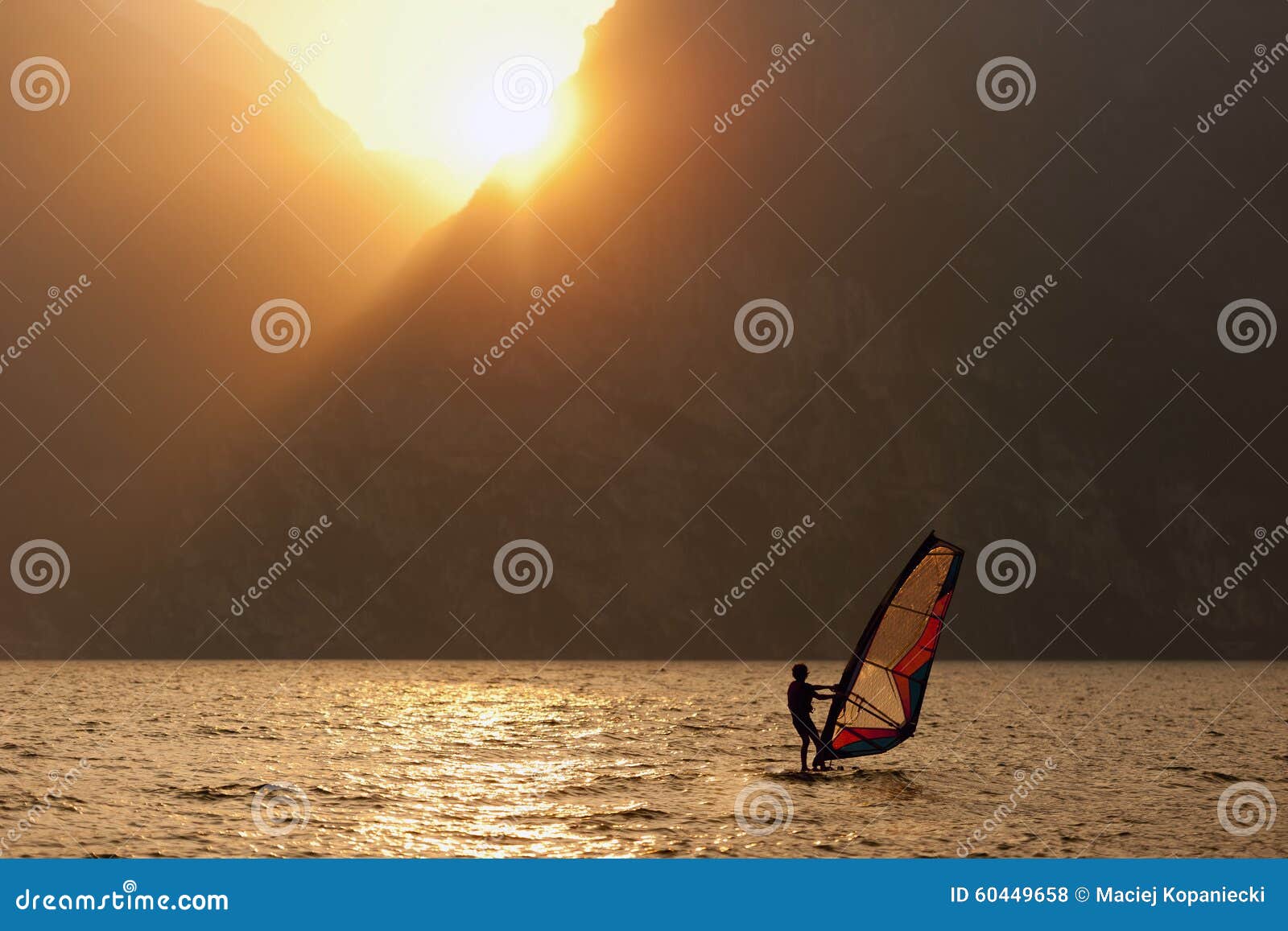 Surfing Sunset Wind Sport stock photo. Image of action - 60449658