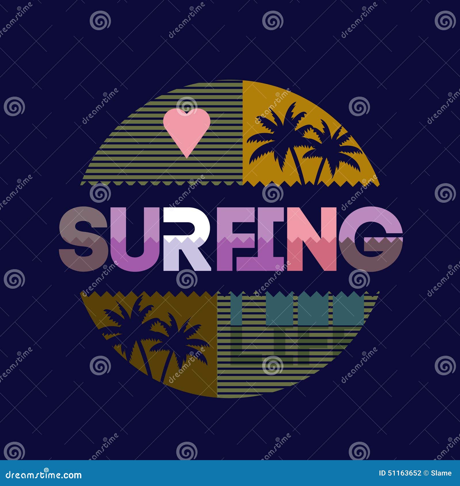 Surfing typography stock vector. Illustration of dream - 51163652