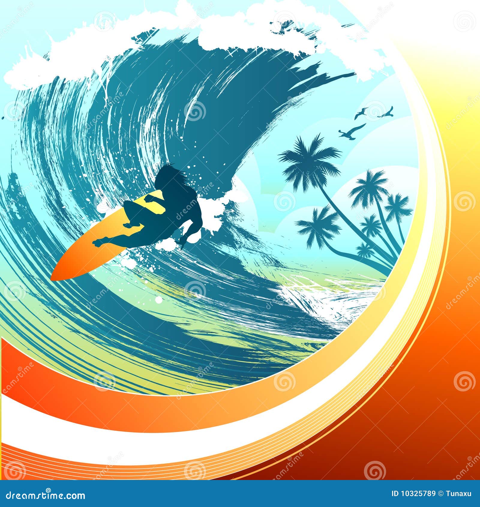 Surfing Vector Royalty Free Stock Images - Image: 10325789