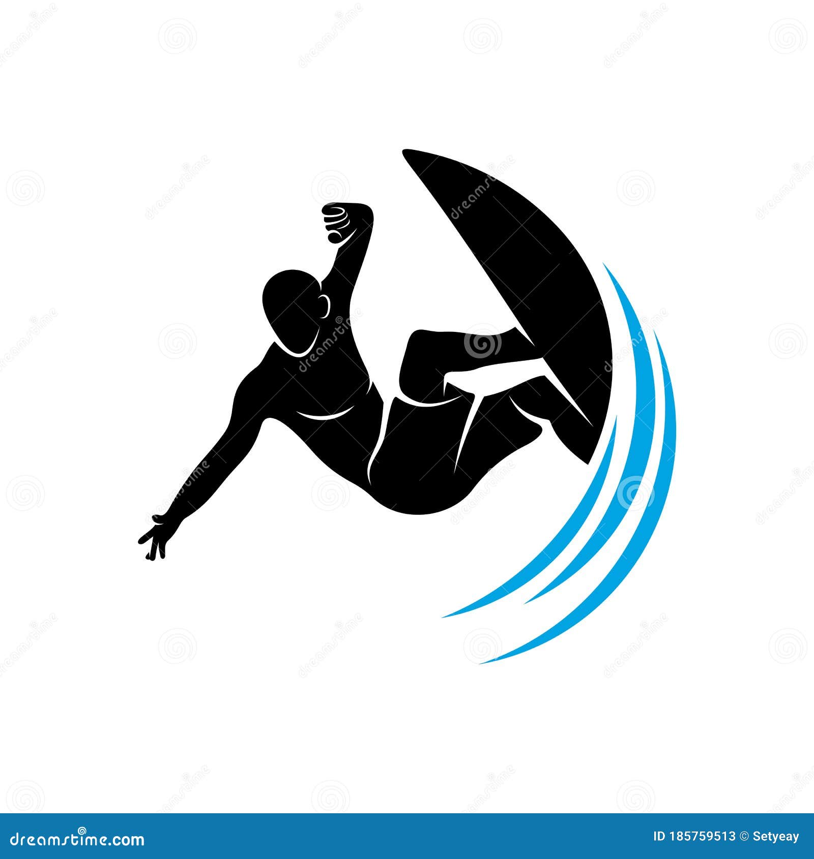 Surfing with Water Wave Logo Vector Template, Illustration Symbol ...