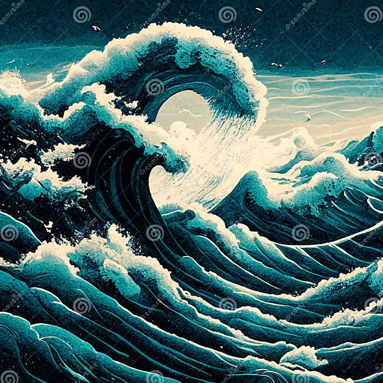 Surfing Wave Background Texture Stock Illustration - Illustration of ...