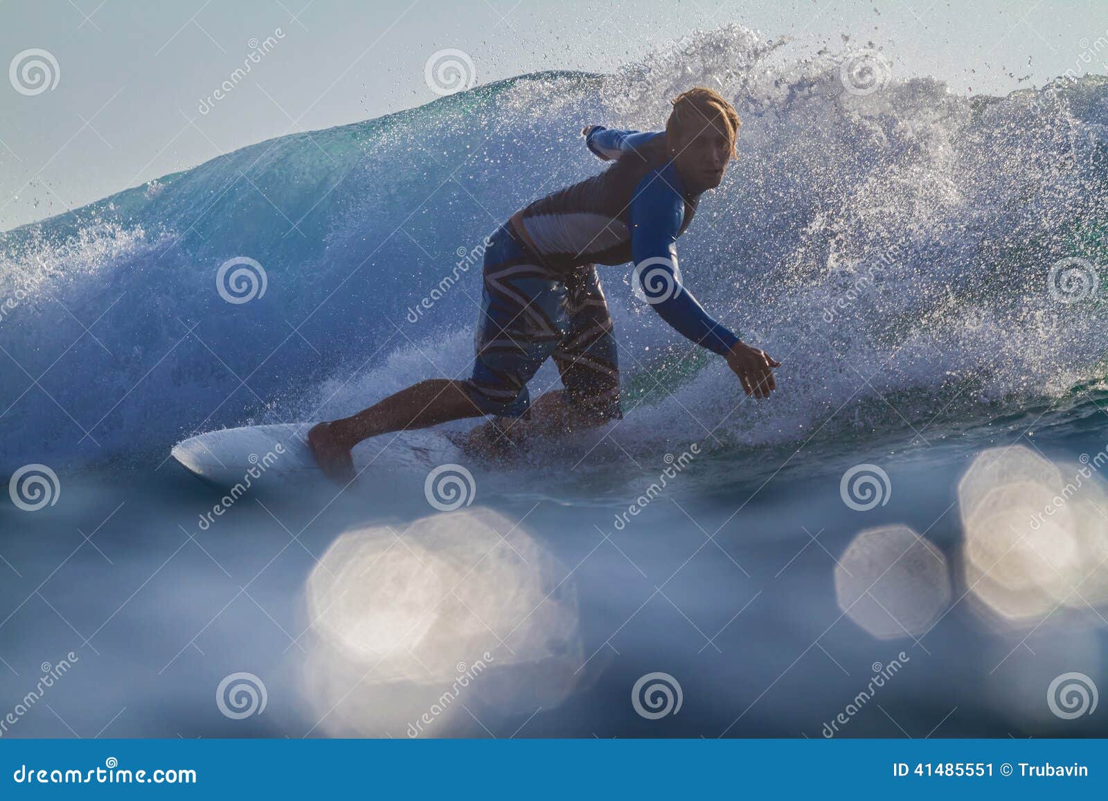Surfing a Wave. stock image. Image of indonesia, extreme - 41485551