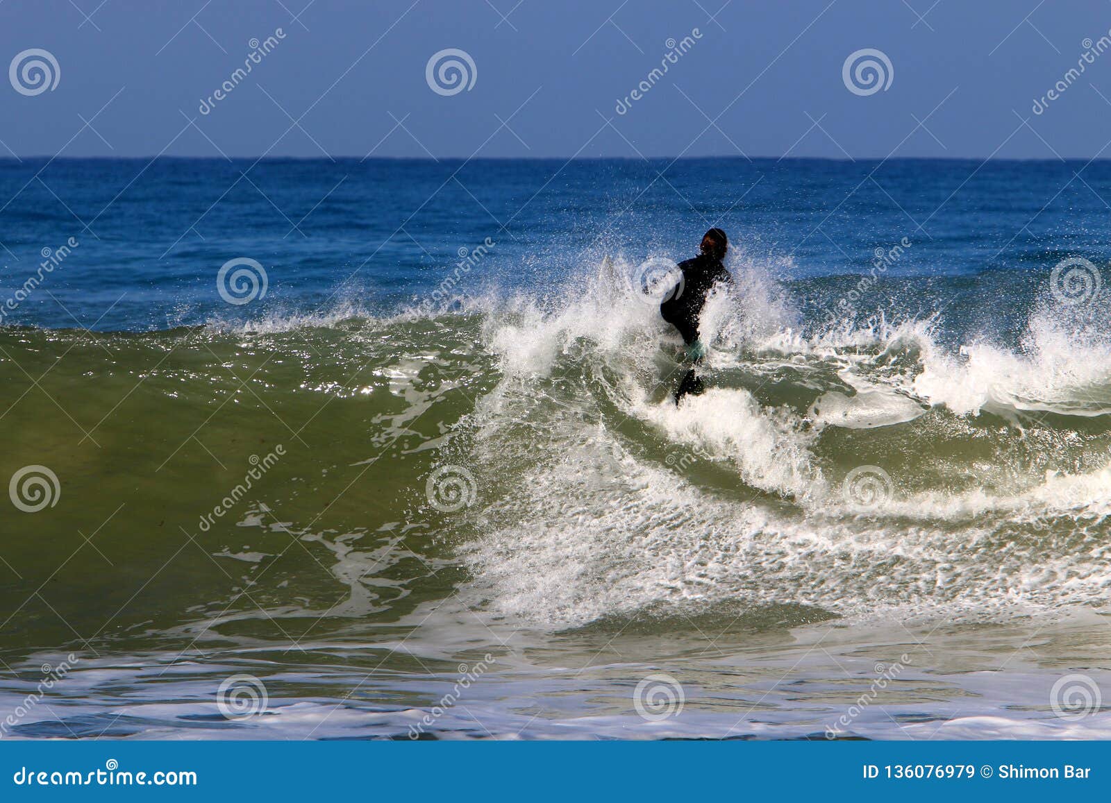 Surfing - Wave Riding in the Mediterranean Stock Image - Image of board ...