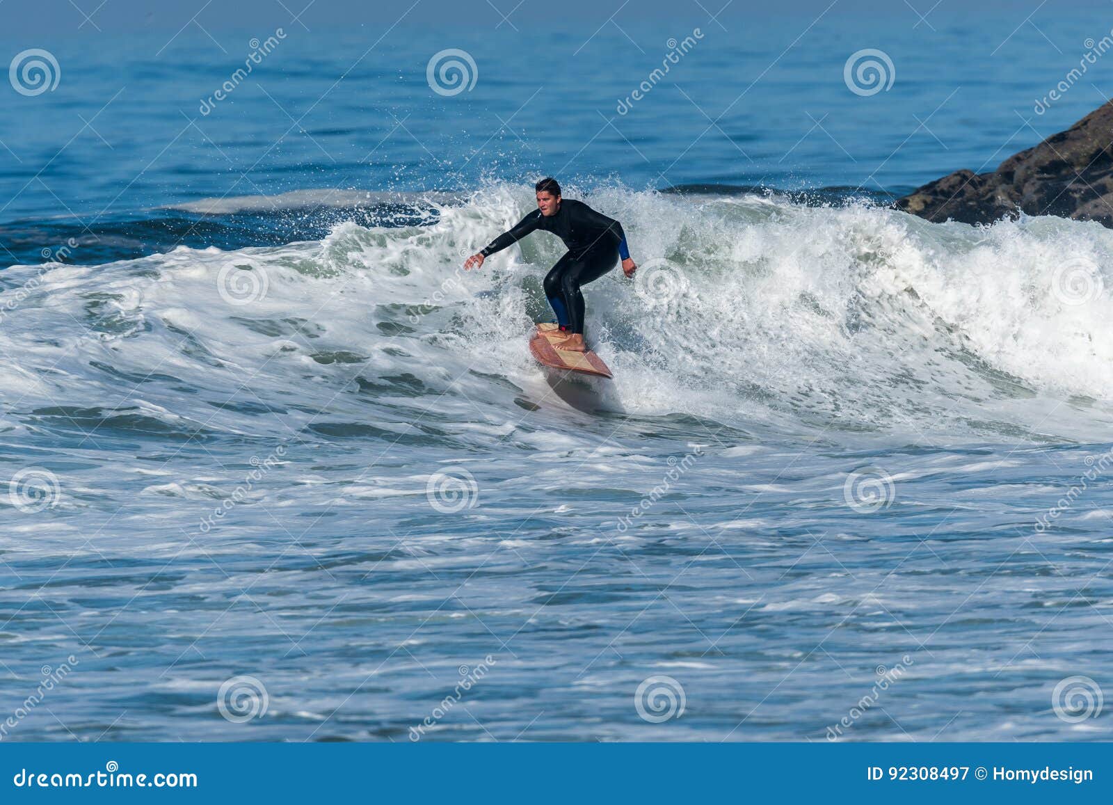 Surfing the waves stock image. Image of extreme, dusk - 92308497
