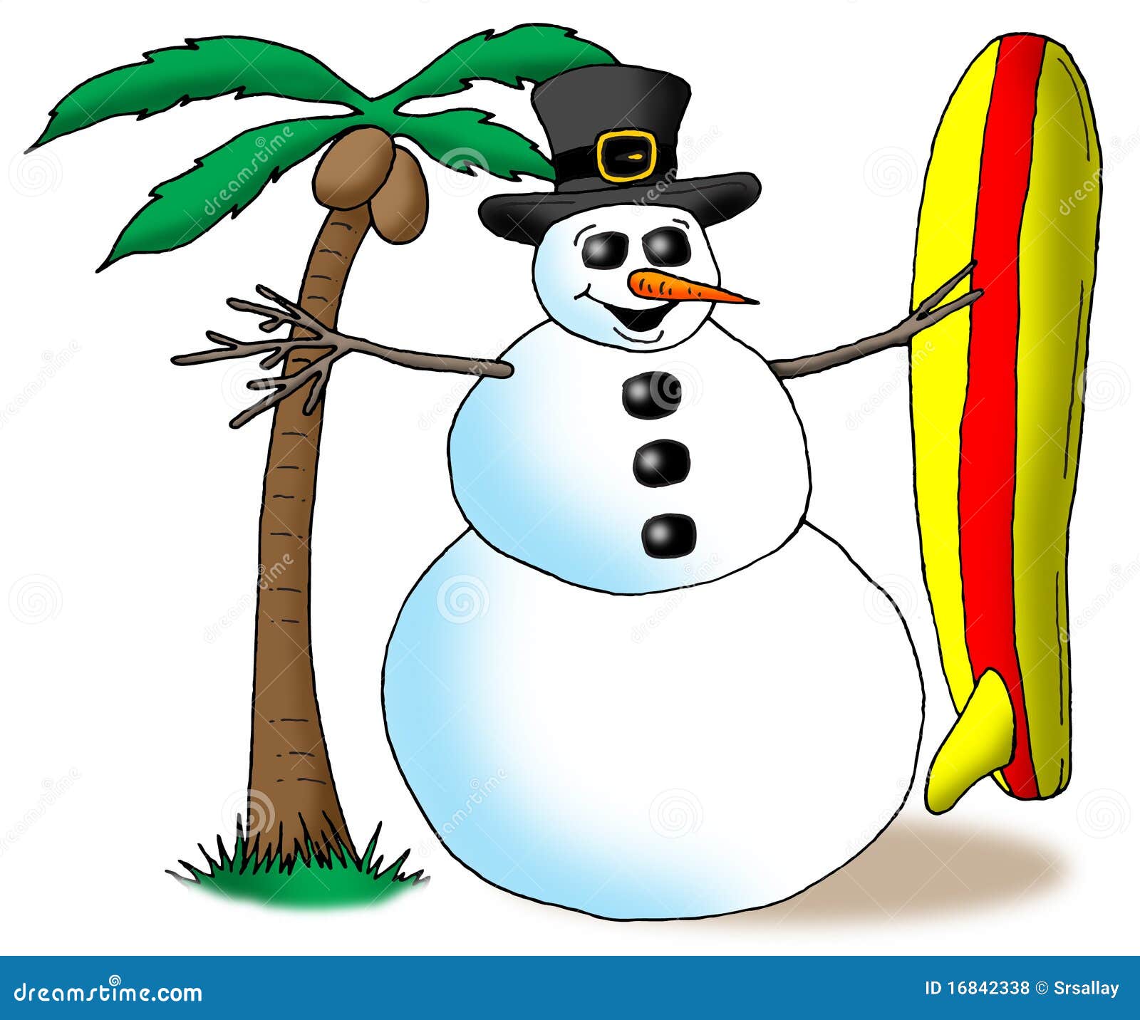 SurfinSnowMan stock illustration. Illustration of coast - 16842338