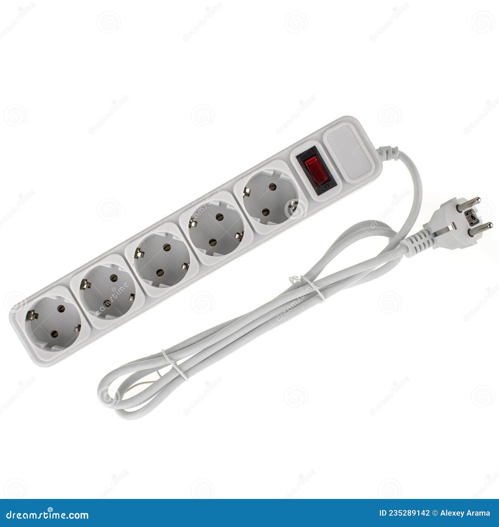 Surge Protector, Five-port Extension Cord, on a White Background ...
