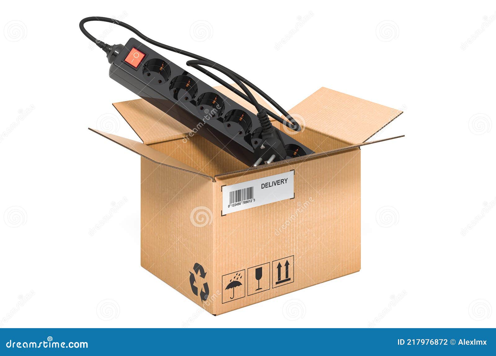 Surge Protector or Spike Suppressor Inside Cardboard Box, Delivery ...