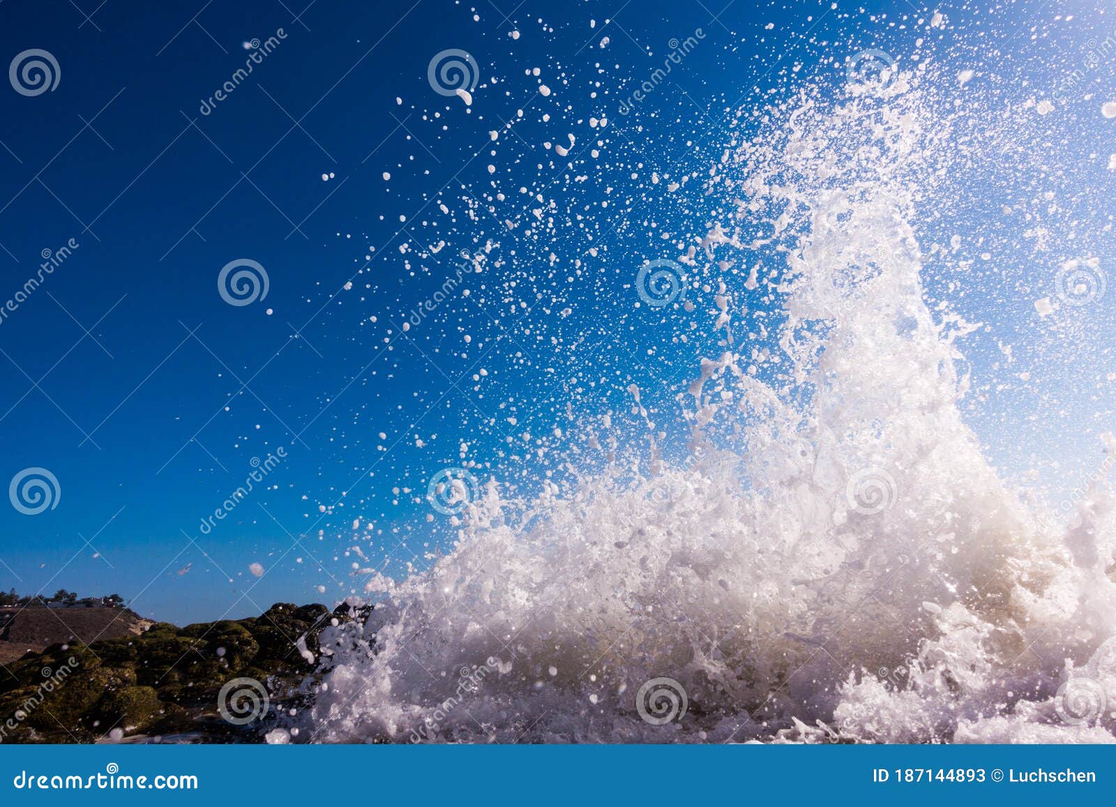 A Surge of Surf Waves on a Rocky Shore Stock Image - Image of power ...