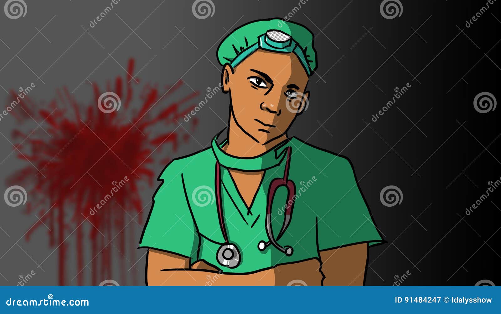 Surgeon and Blood Stain, Illustration Stock Illustration - Illustration ...