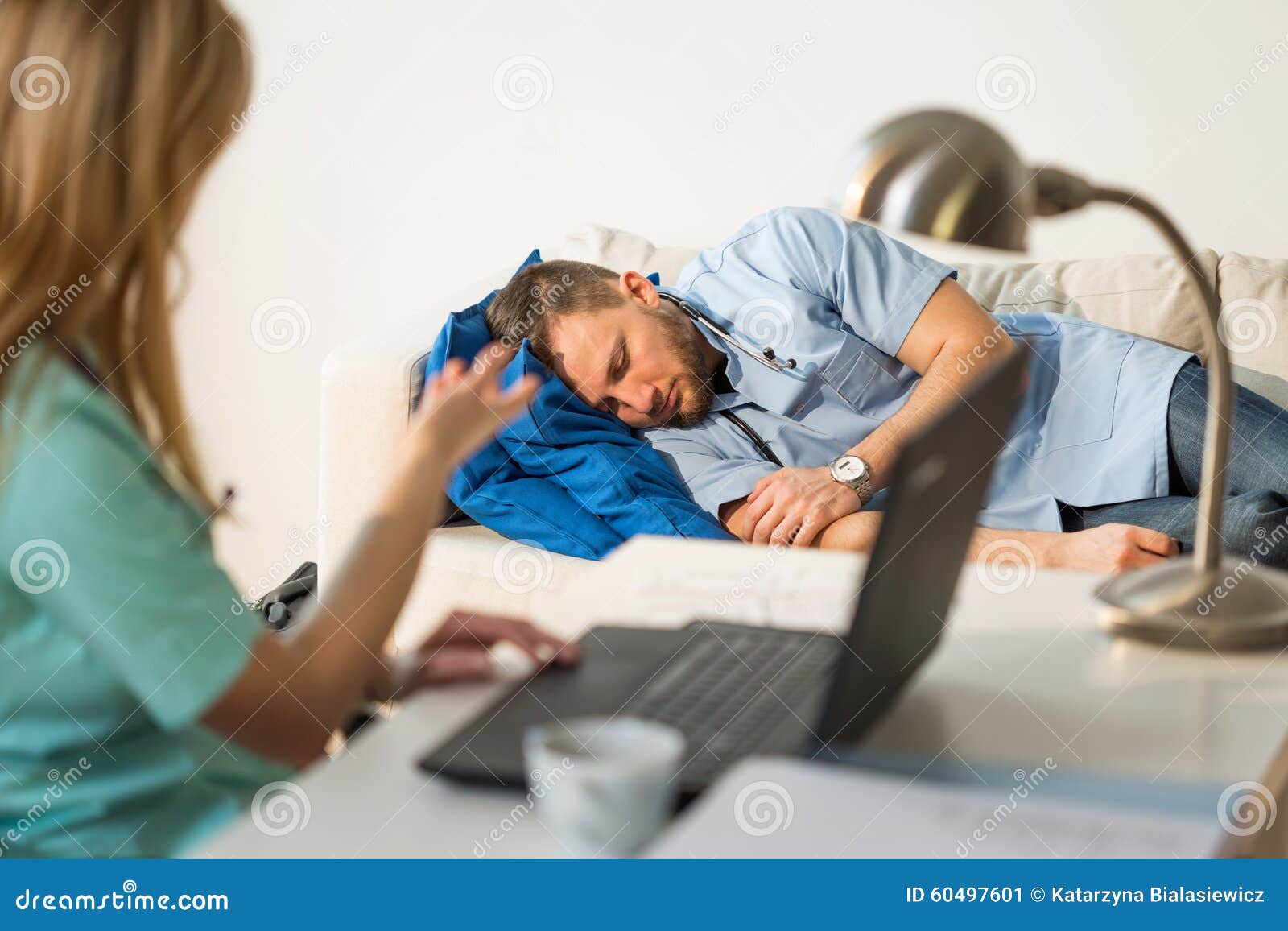 Surgeon in on call room stock image. Image of healthcare - 60497601