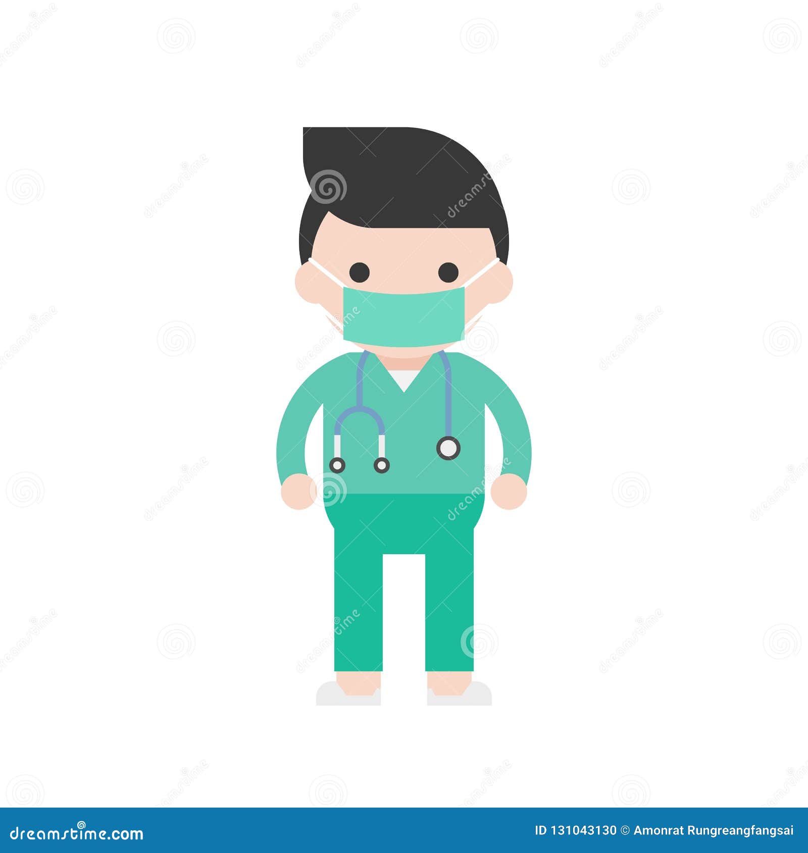 Surgeon, Cute Character Professional People in Flat Design Stock Vector ...