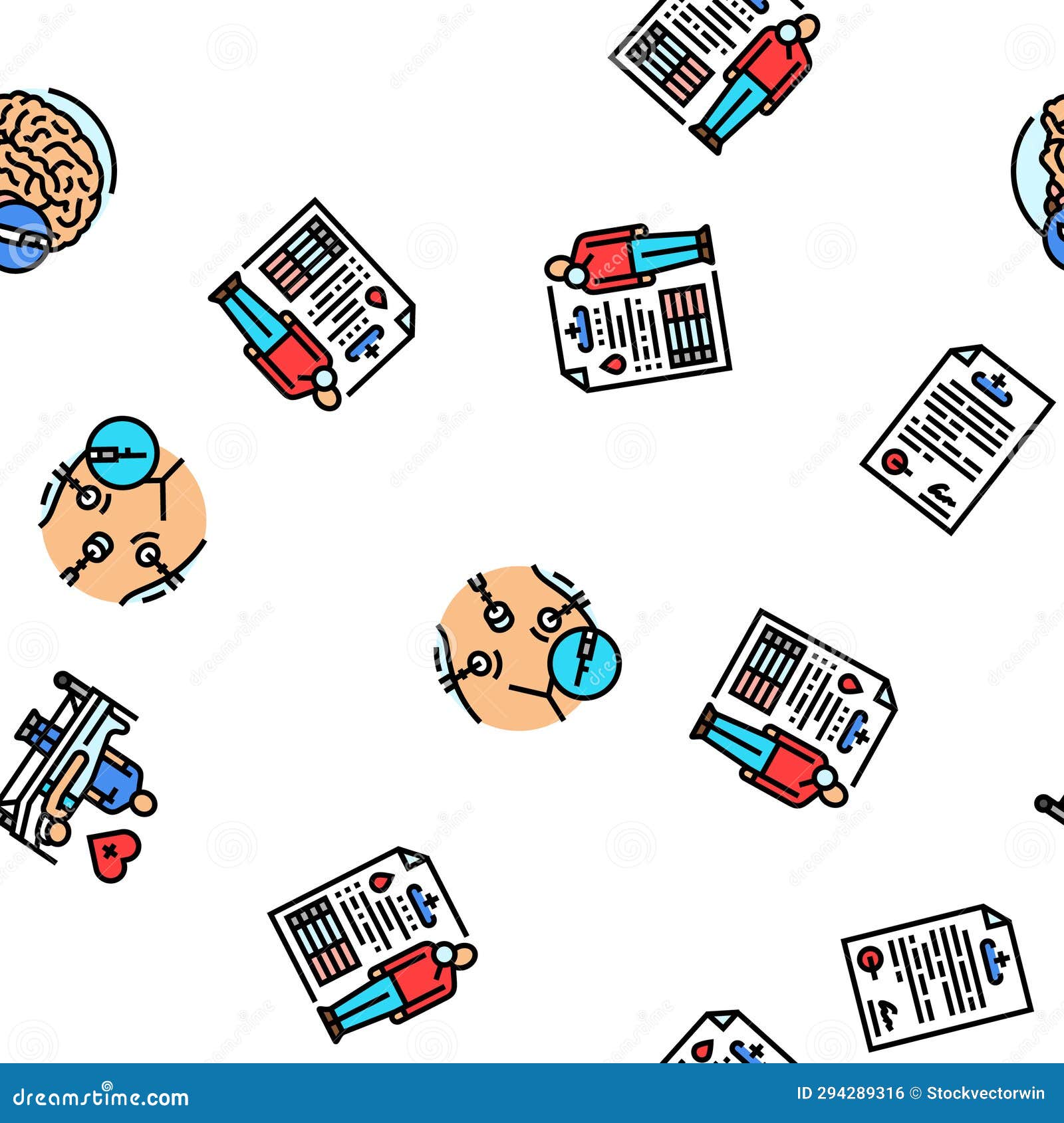 Surgeon Doctor Hospital Seamless Pattern Vector Stock Vector ...