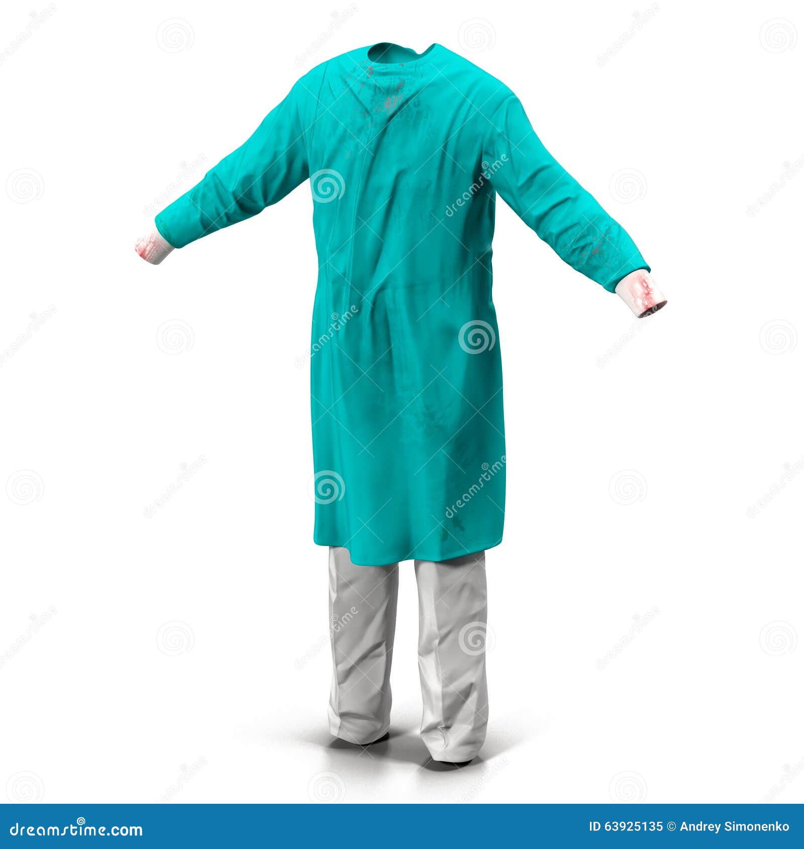 Surgeon Dress 3d model stock image. Image of dress, white - 63925135